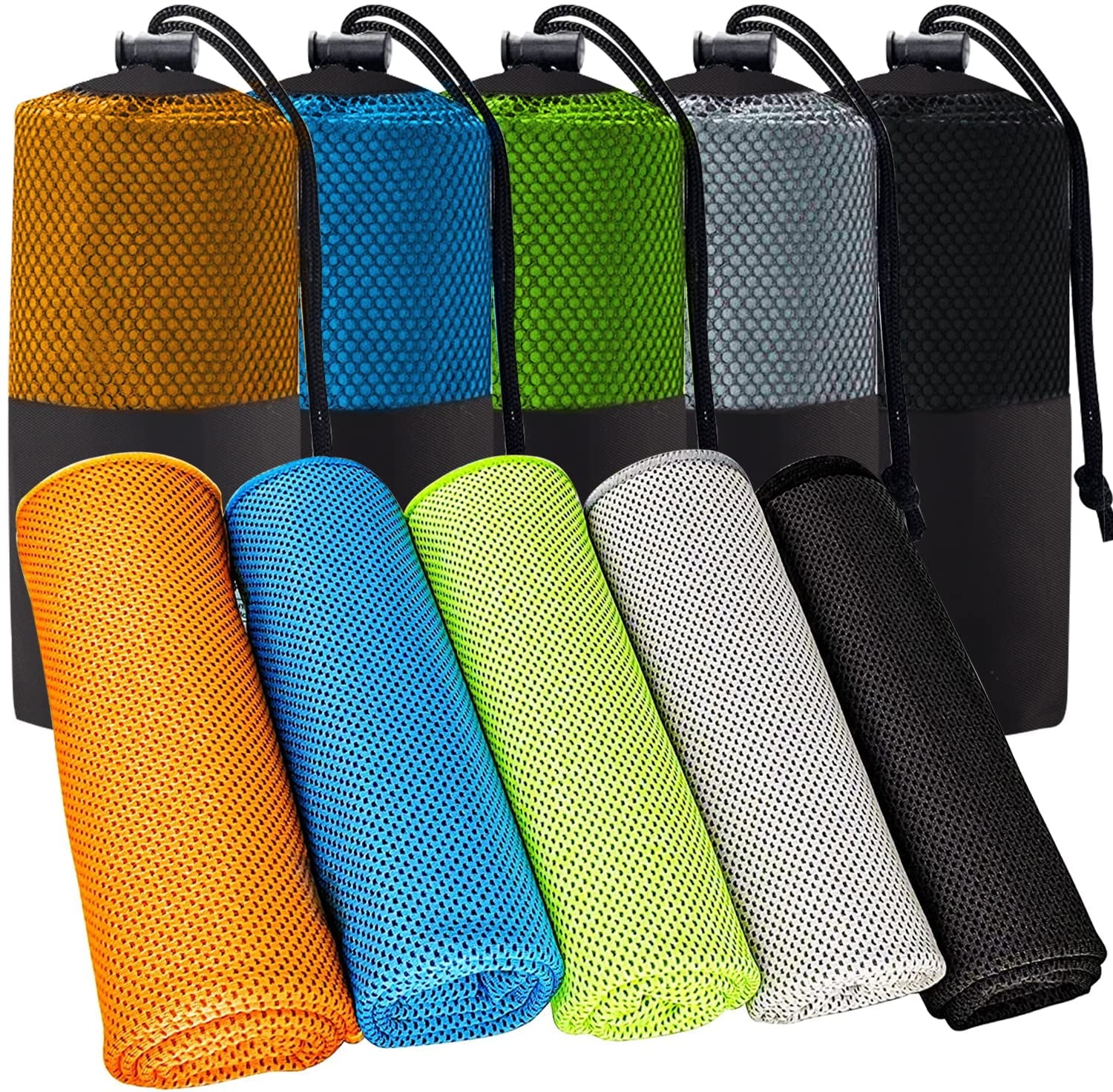 COCOBELA Cooling Neck Towels, 5-Pack Microfiber Breathable Towels for ...