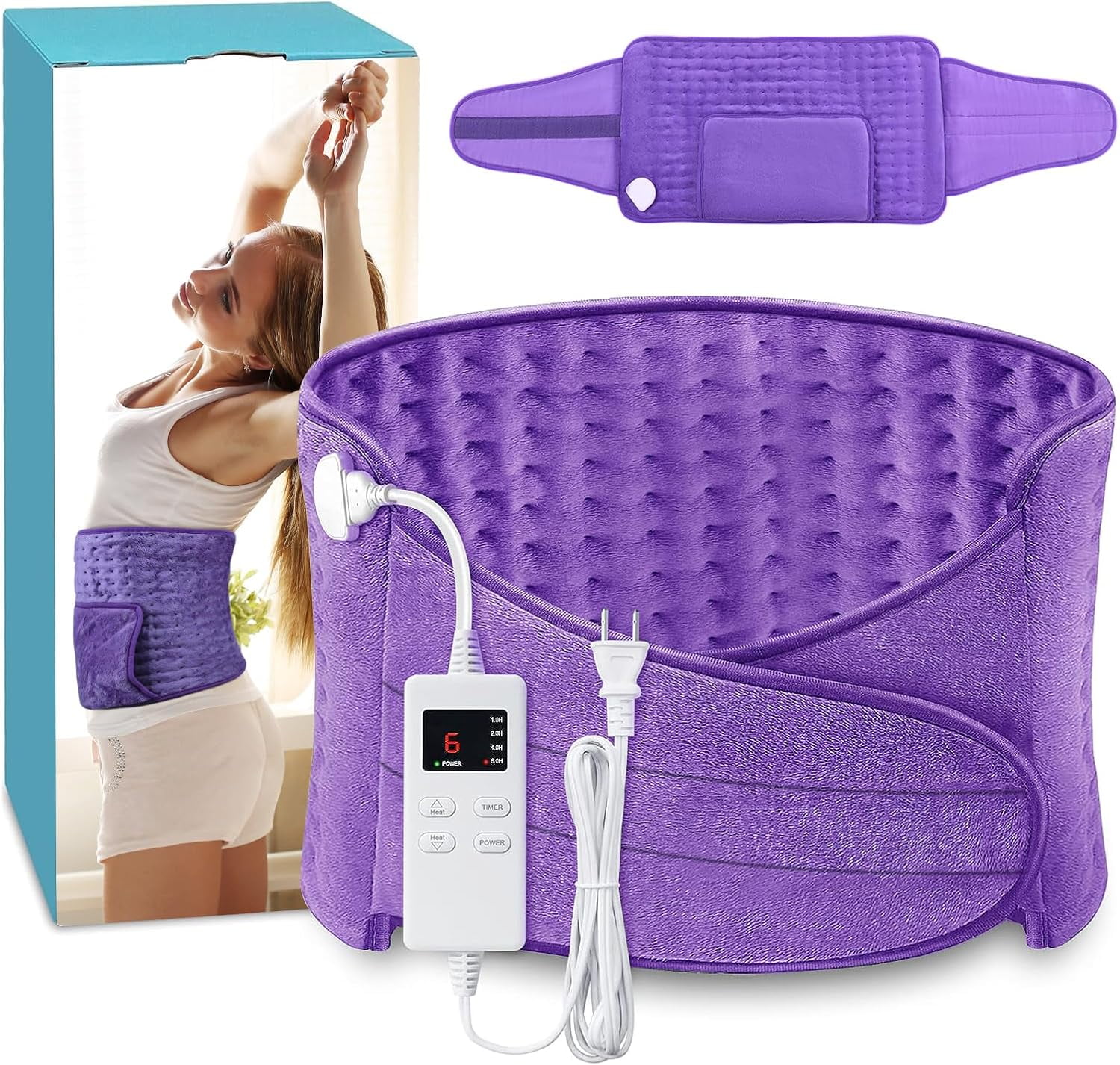 COCOBELA Heating Pad Back Pain Relief Electric Heating Pad for Period ...