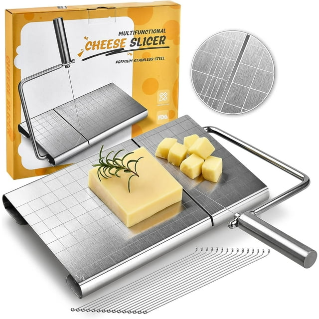 COCOBOSS Wire Cheese Slicer for Block Cheese Heavy Duty ...