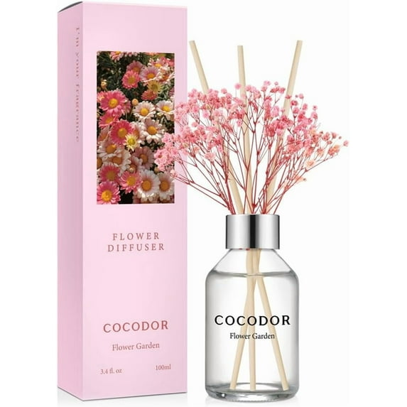 COCODOR Flower Reed Diffuser Set / 3.4oz / Flower Garden/Scent Diffuser ...