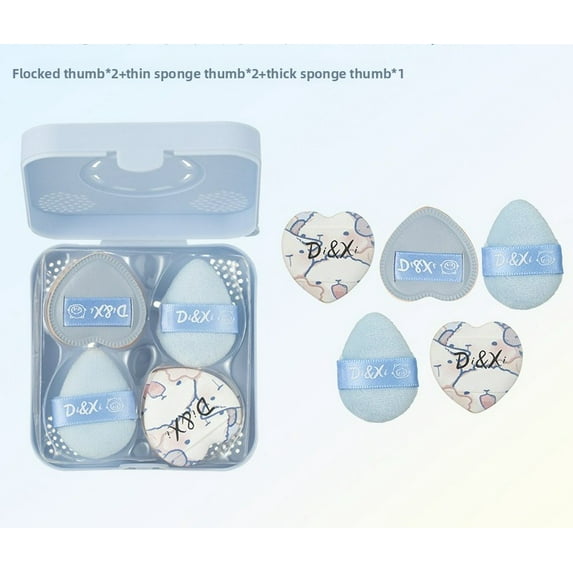 COCOER 5-pack puff kit, water drop blush, high-gloss concealer, multi-purpose thumb puff ...