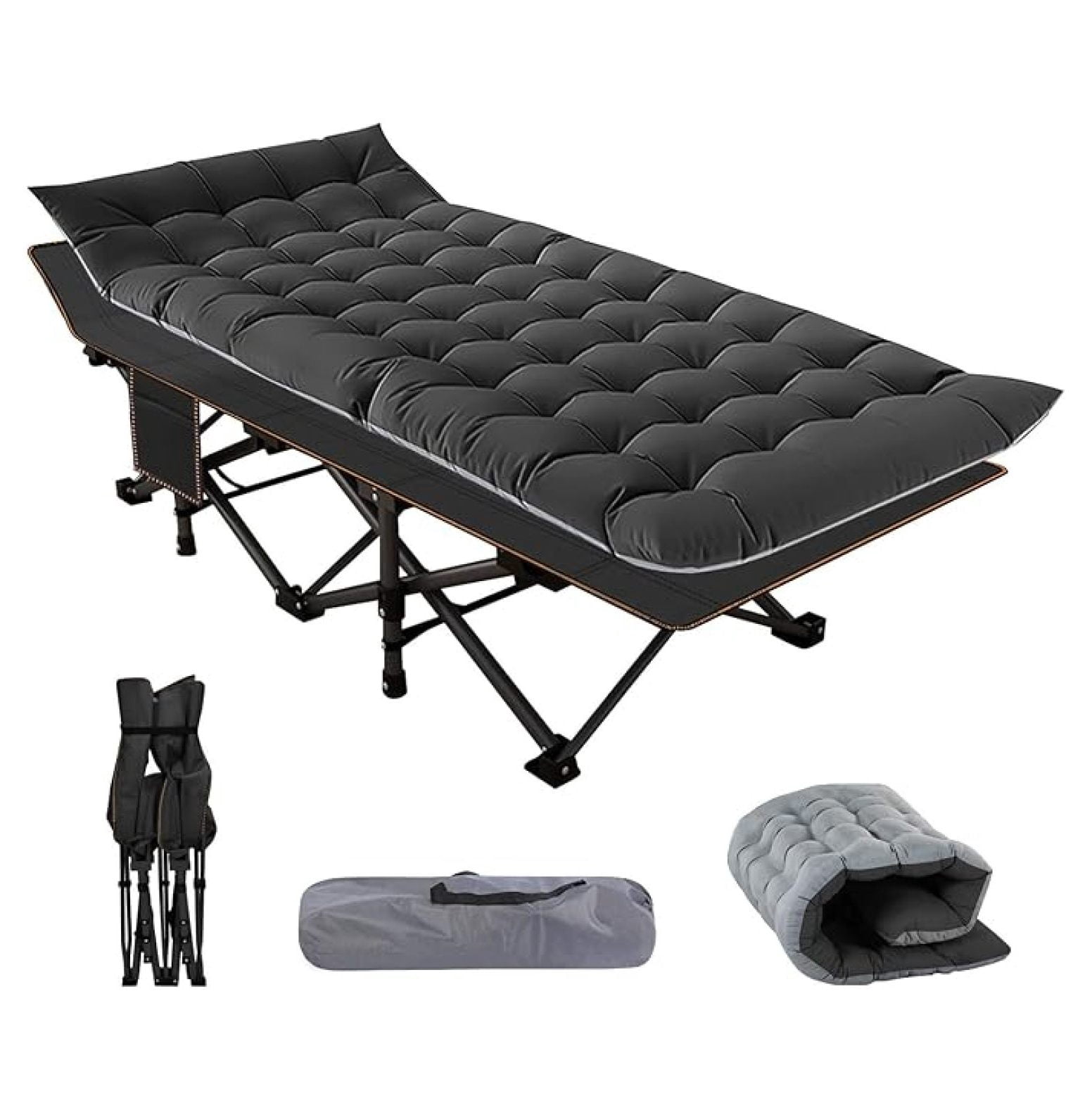 COCOKUN Folding Camping Cots for Adults, Folding Cot with Mattress ...
