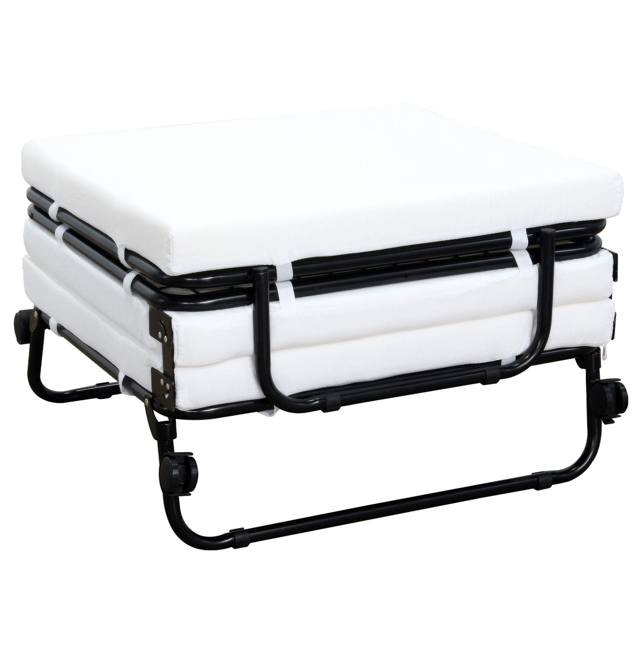 COCOKUN Portable Folding Ottoman Bed with Wheels, Multi-Functional ...