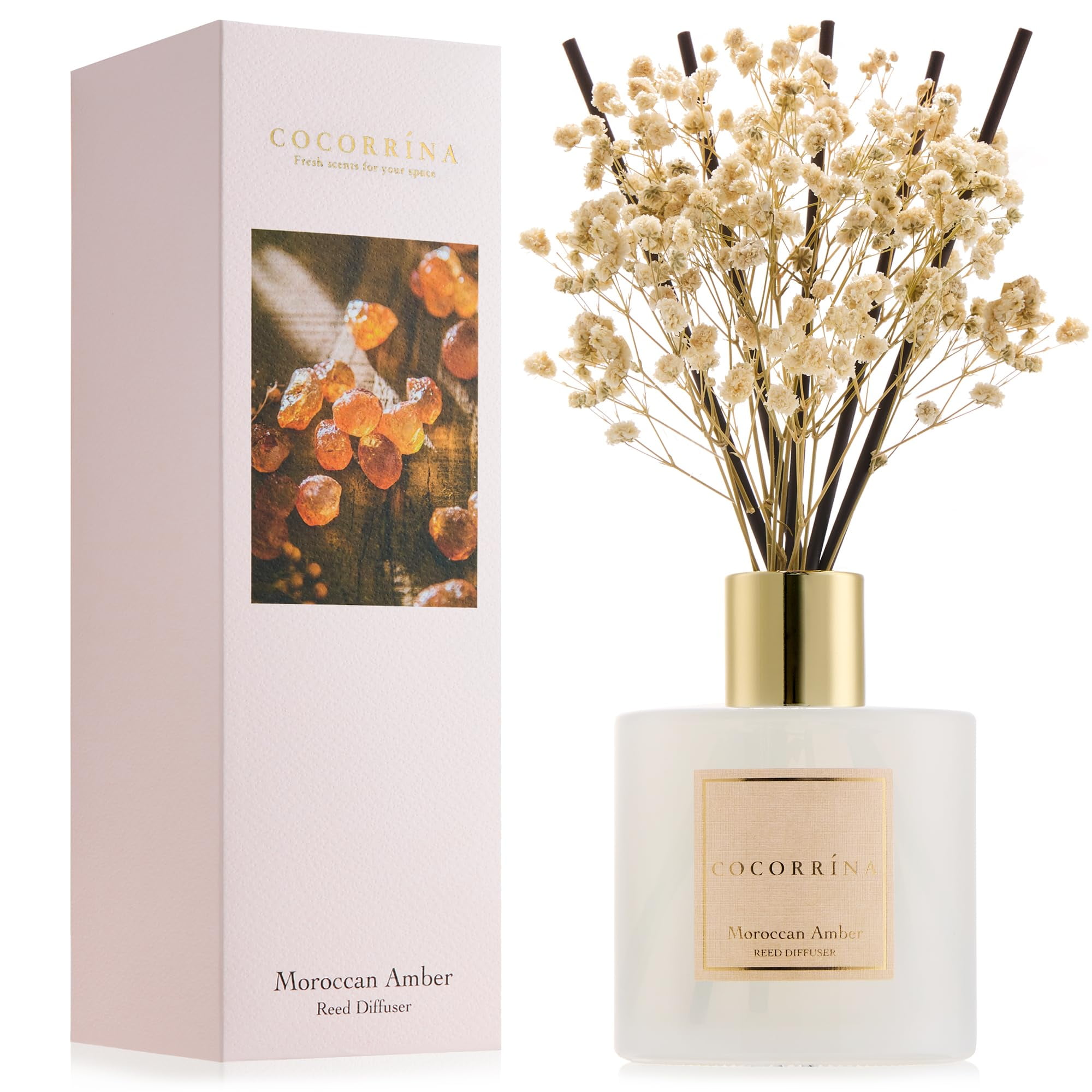 COCORRÍNA Reed Diffuser - Moroccan Amber 6.7 Fl.oz Reed Diffuser Set ...