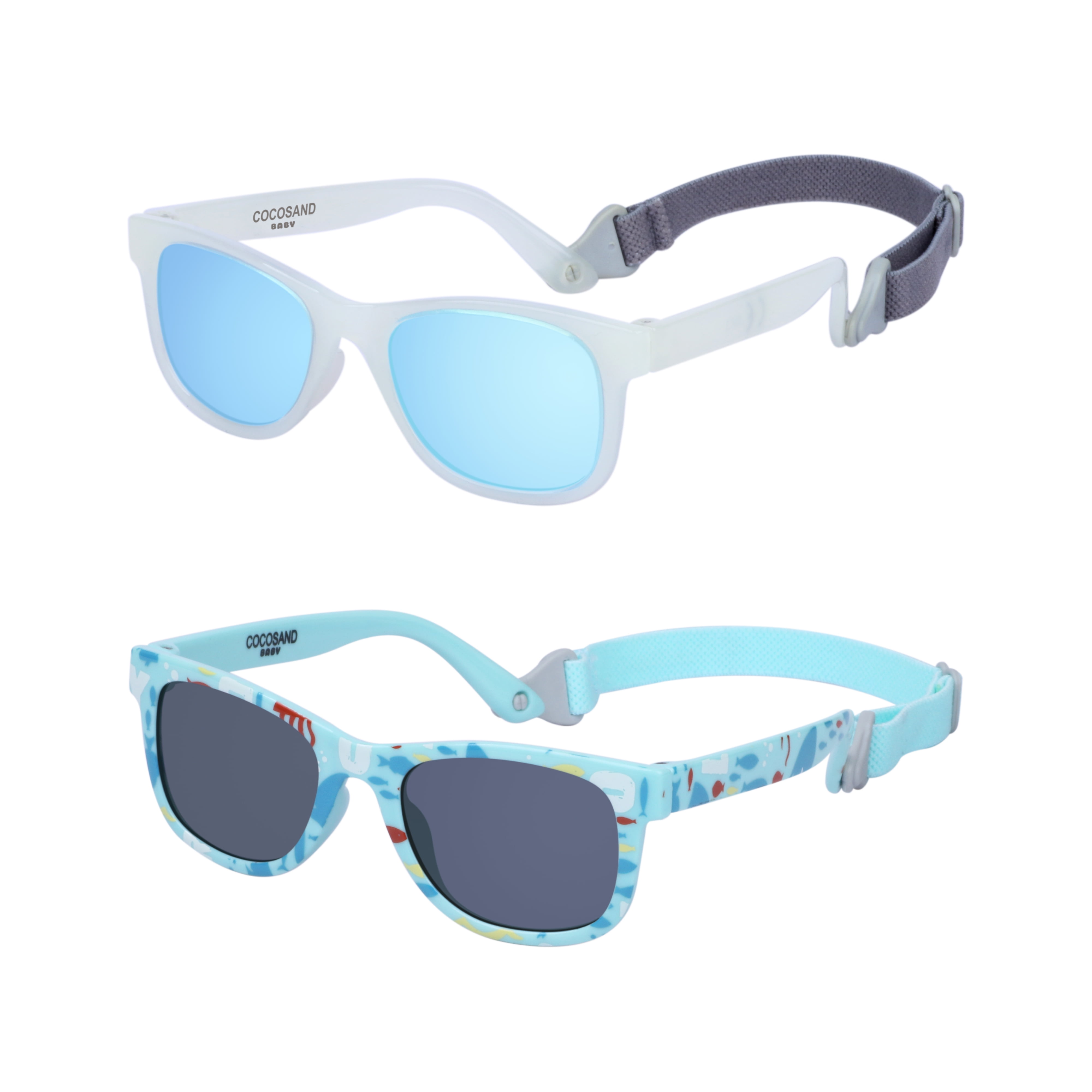 COCOSAND Baby Sunglasses with Strap Classic Square Frame UV400 for ...