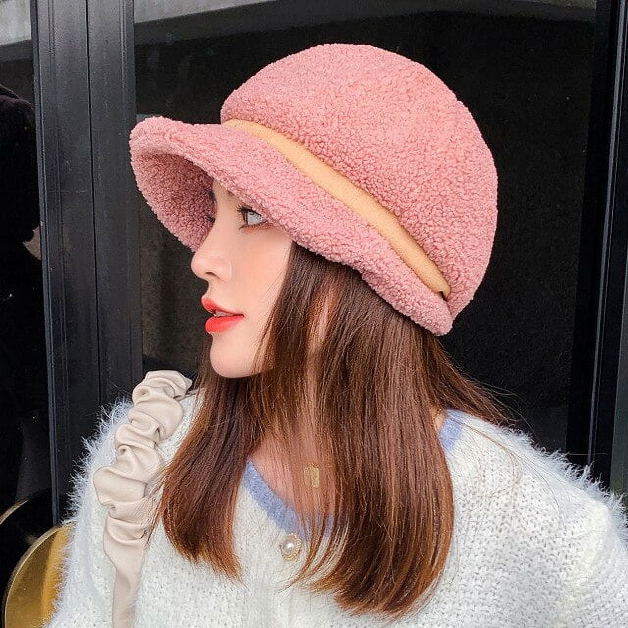 COCOpeaunt Autumn Winter Baseball Cap Women Artificial Lamb Wool Hats ...