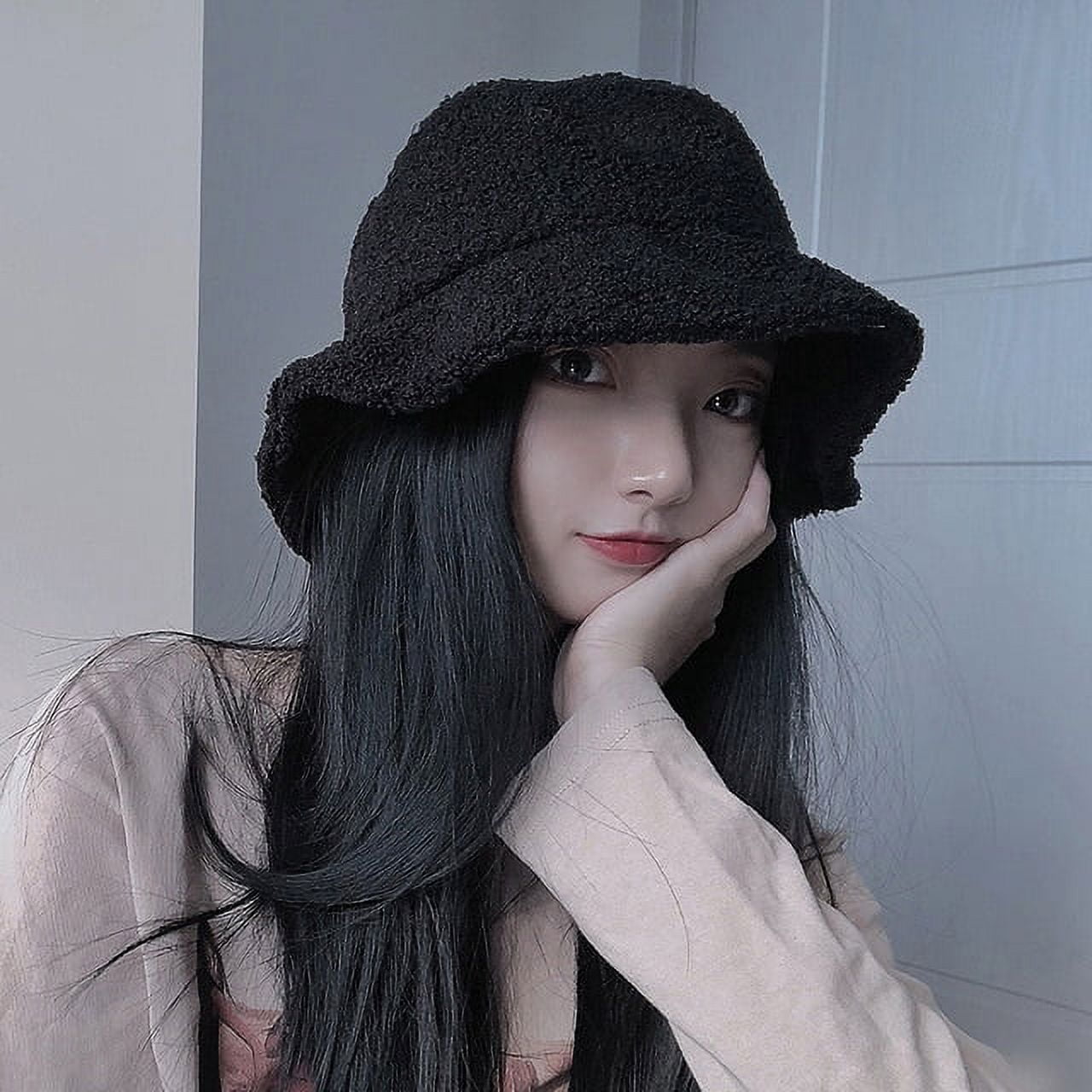 COCOpeaunt Fashion Lamb Wool Faux Female Hat Fur Warm Female Hat Faux ...