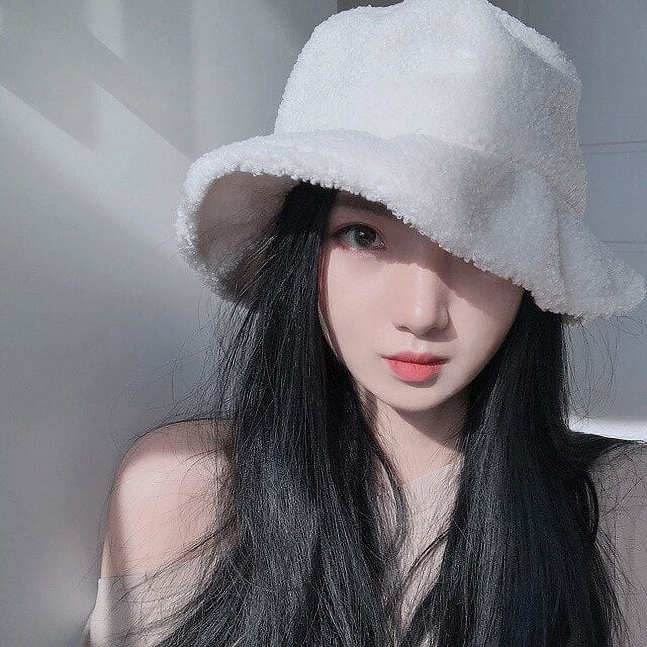 COCOpeaunt Fashion Lamb Wool Faux Female Hat Fur Warm Female Hat Faux ...