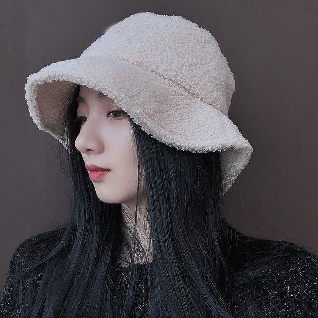 COCOpeaunt Fashion Lamb Wool Faux Female Hat Fur Warm Female Hat Faux ...