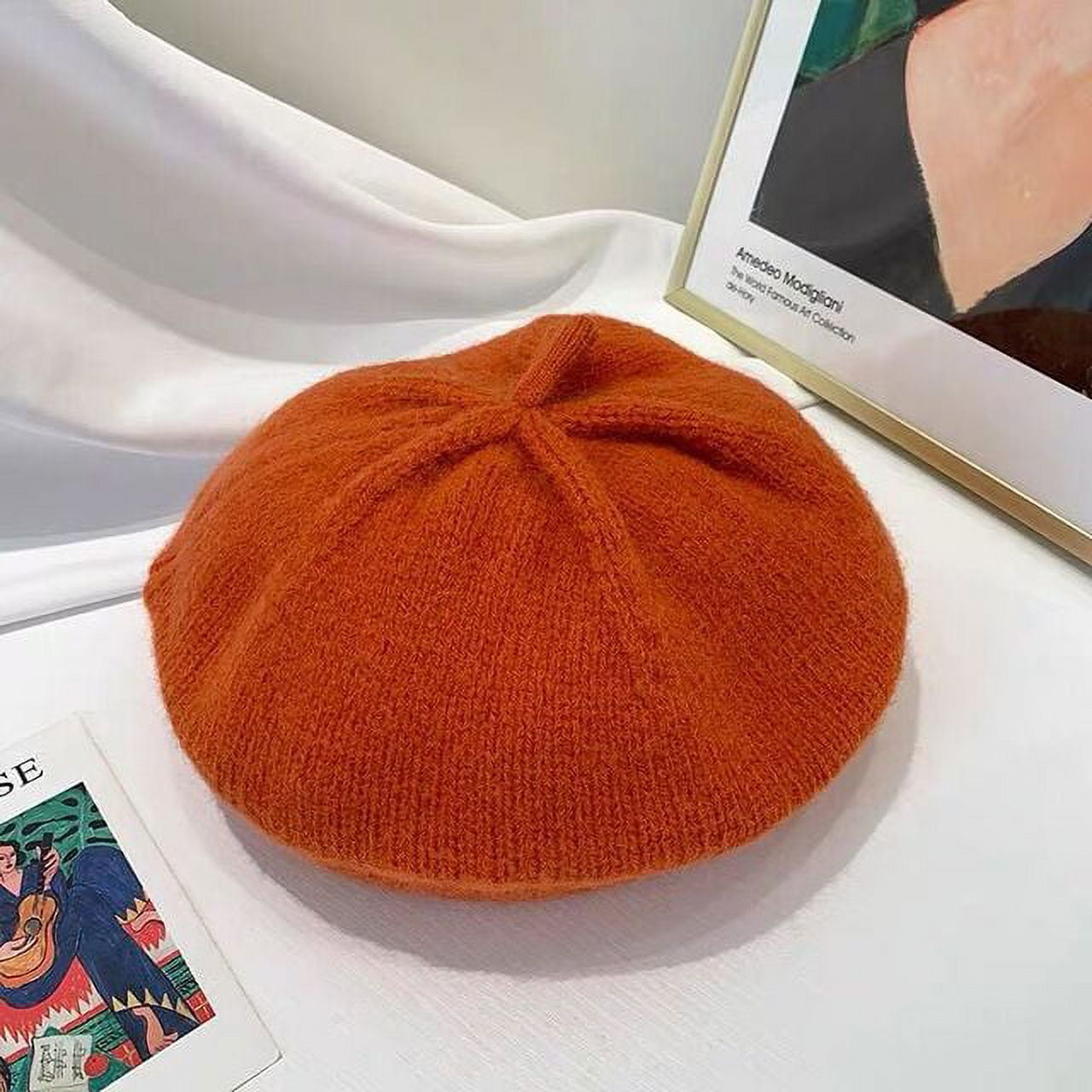 COCOpeaunt Fashion Women Knitted Beret Hat Solid Color Womnes Warm Hats ...