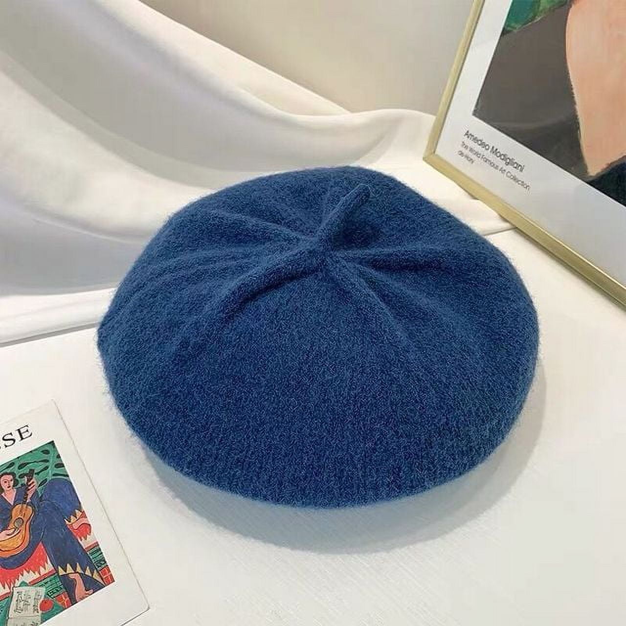 COCOpeaunt Fashion Women Knitted Beret Hat Solid Color Womnes Warm Hats ...