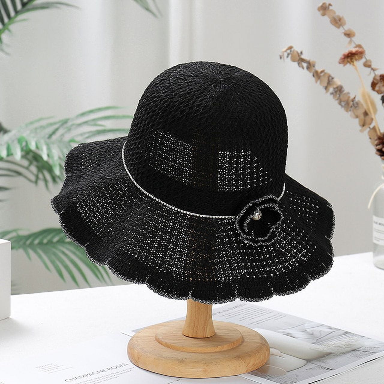 COCOpeaunt Handmade Crochet Floppy Top Summer Hats Collapsible Dome ...