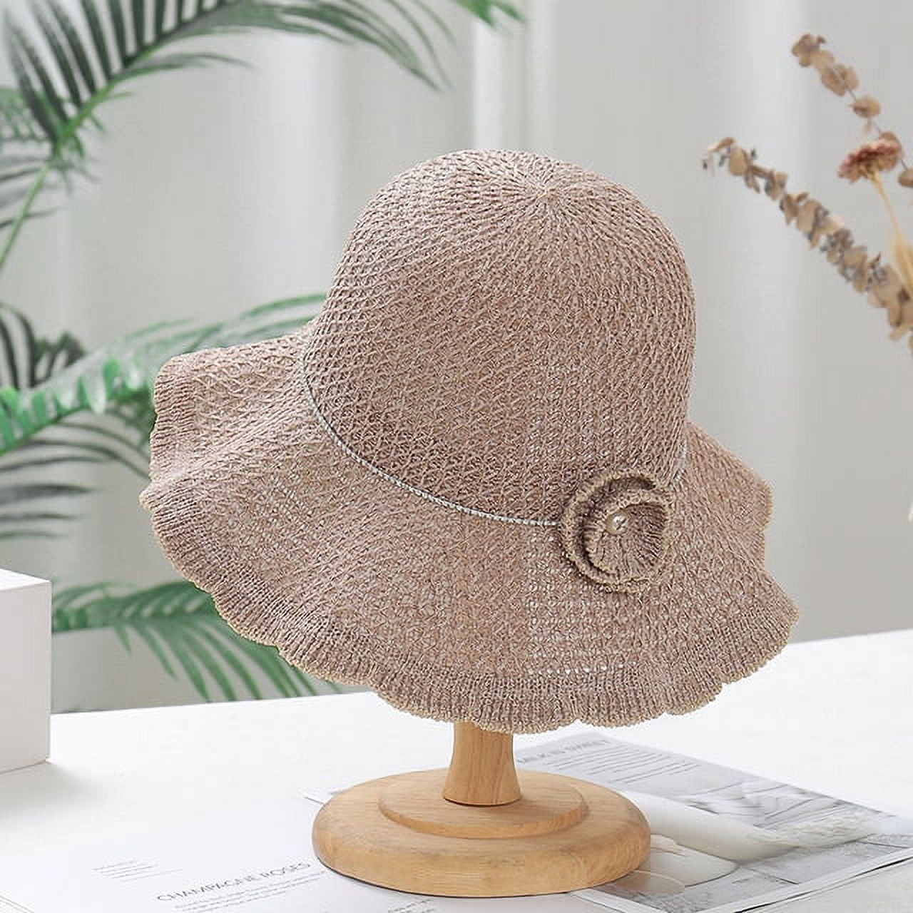 COCOpeaunt Handmade Crochet Floppy Top Summer Hats Collapsible Dome ...