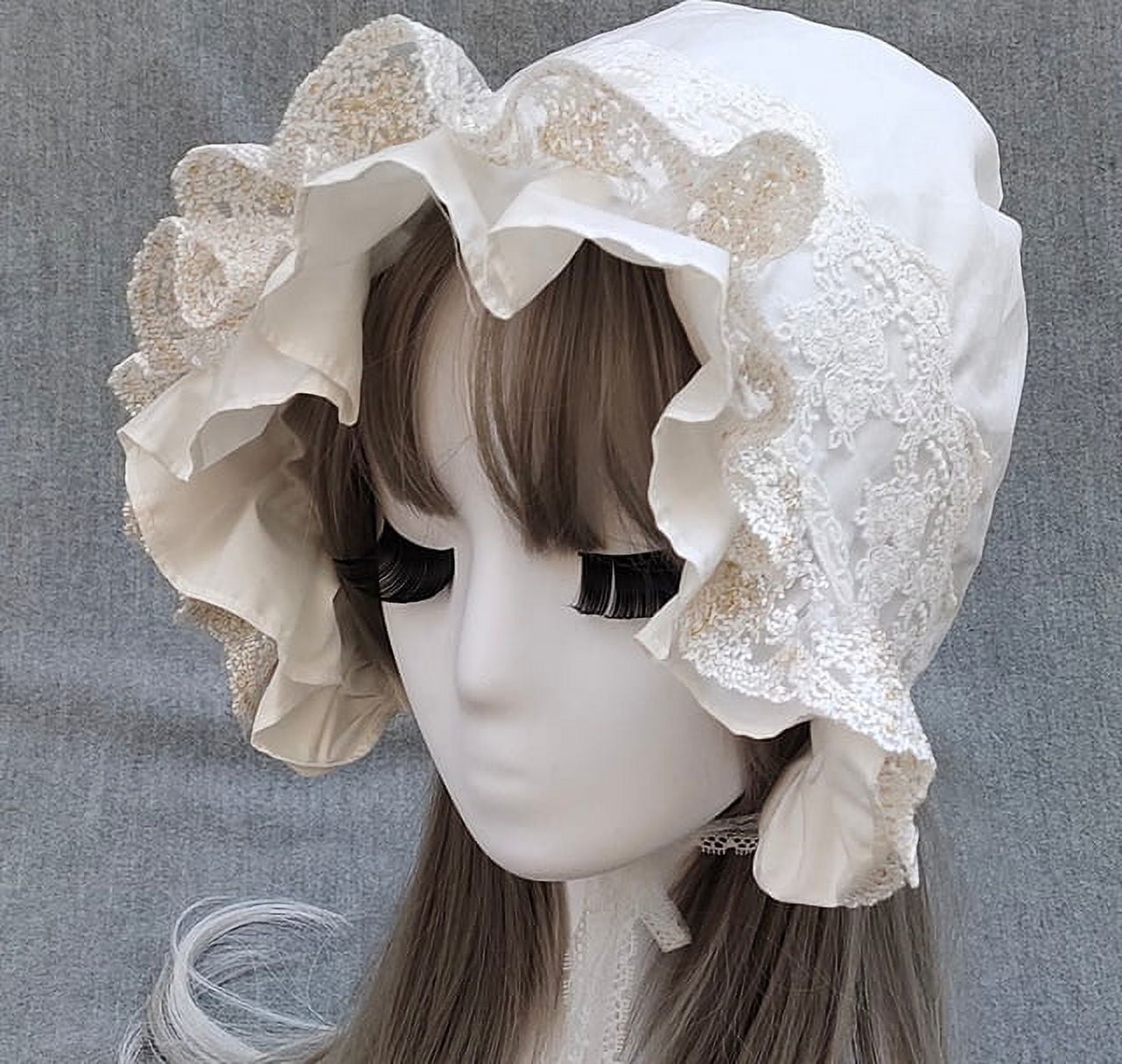COCOpeaunt Medieval Vintage Maid Cosplay Pumpkin Cotton Cap Lace-up ...
