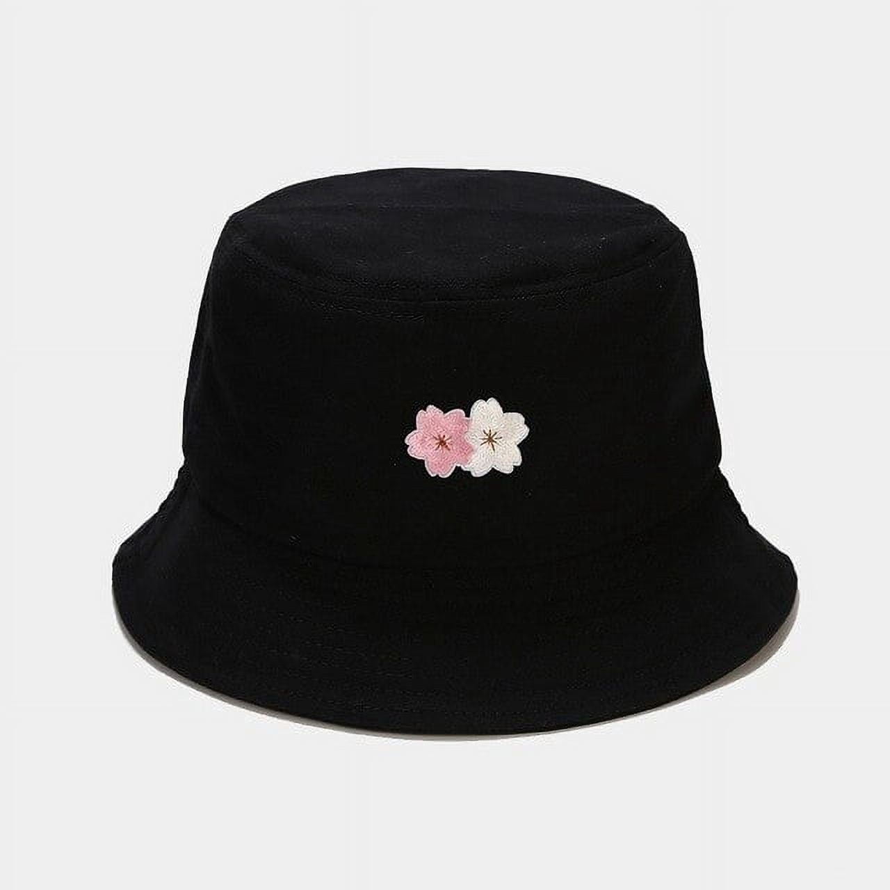 COCOpeaunt New Fashion Cherry Blossoms Panama Hat Rose Flower Bucket ...