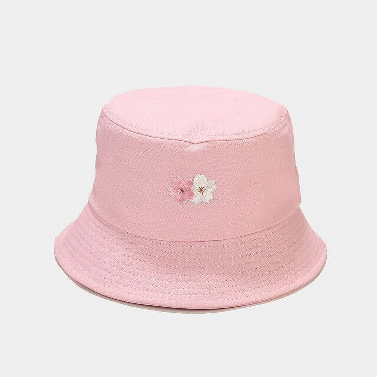 COCOpeaunt New Fashion Cherry Blossoms Panama Hat Rose Flower Bucket ...