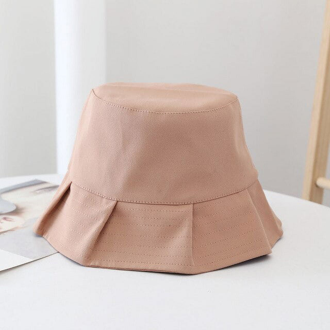 COCOpeaunt New Ruffles Women Sun Hats Female Summer Solid Bucket Hat Lady Pure Color Panama ...
