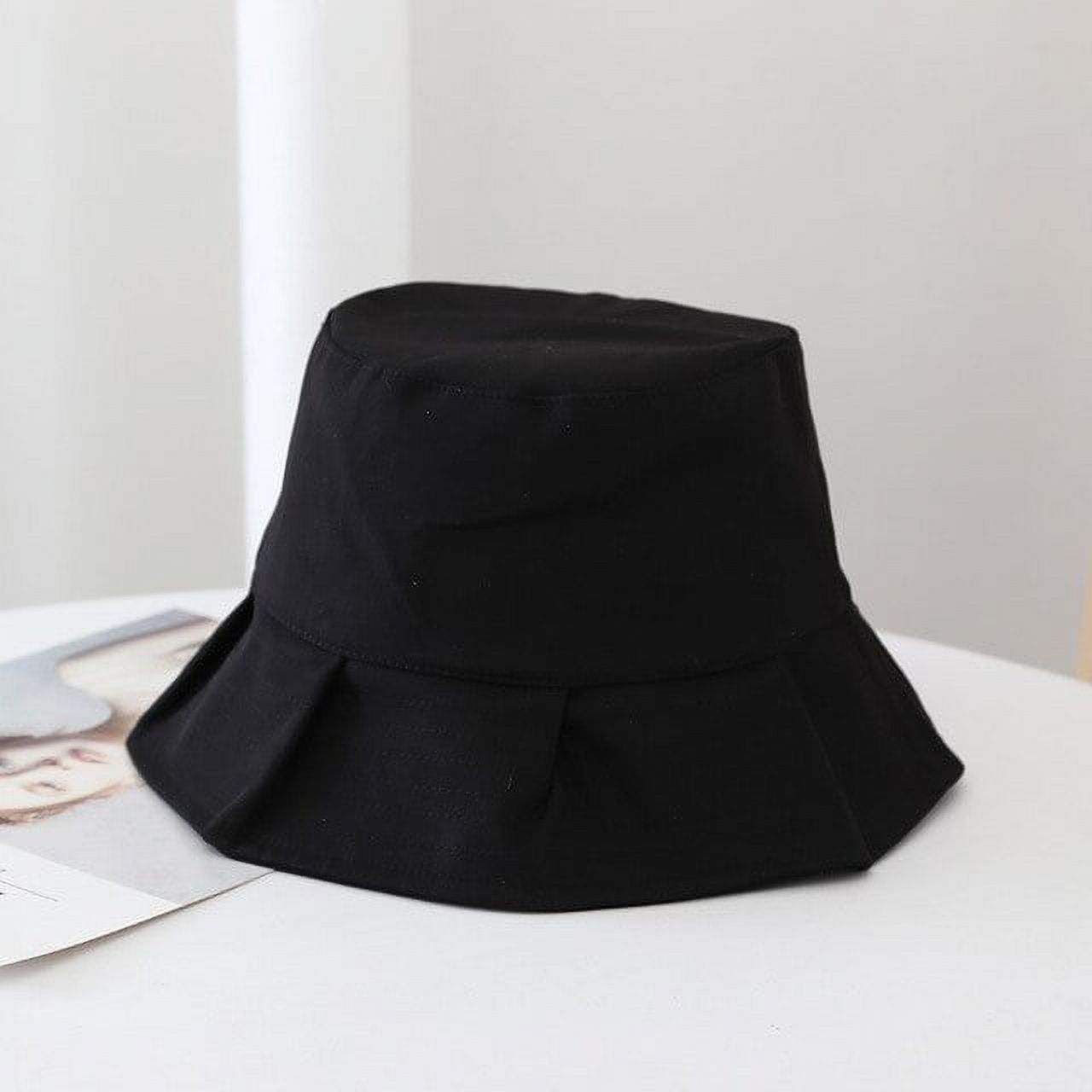 COCOpeaunt New Ruffles Women Sun Hats Female Summer Solid Bucket Hat Lady Pure Color Panama ...