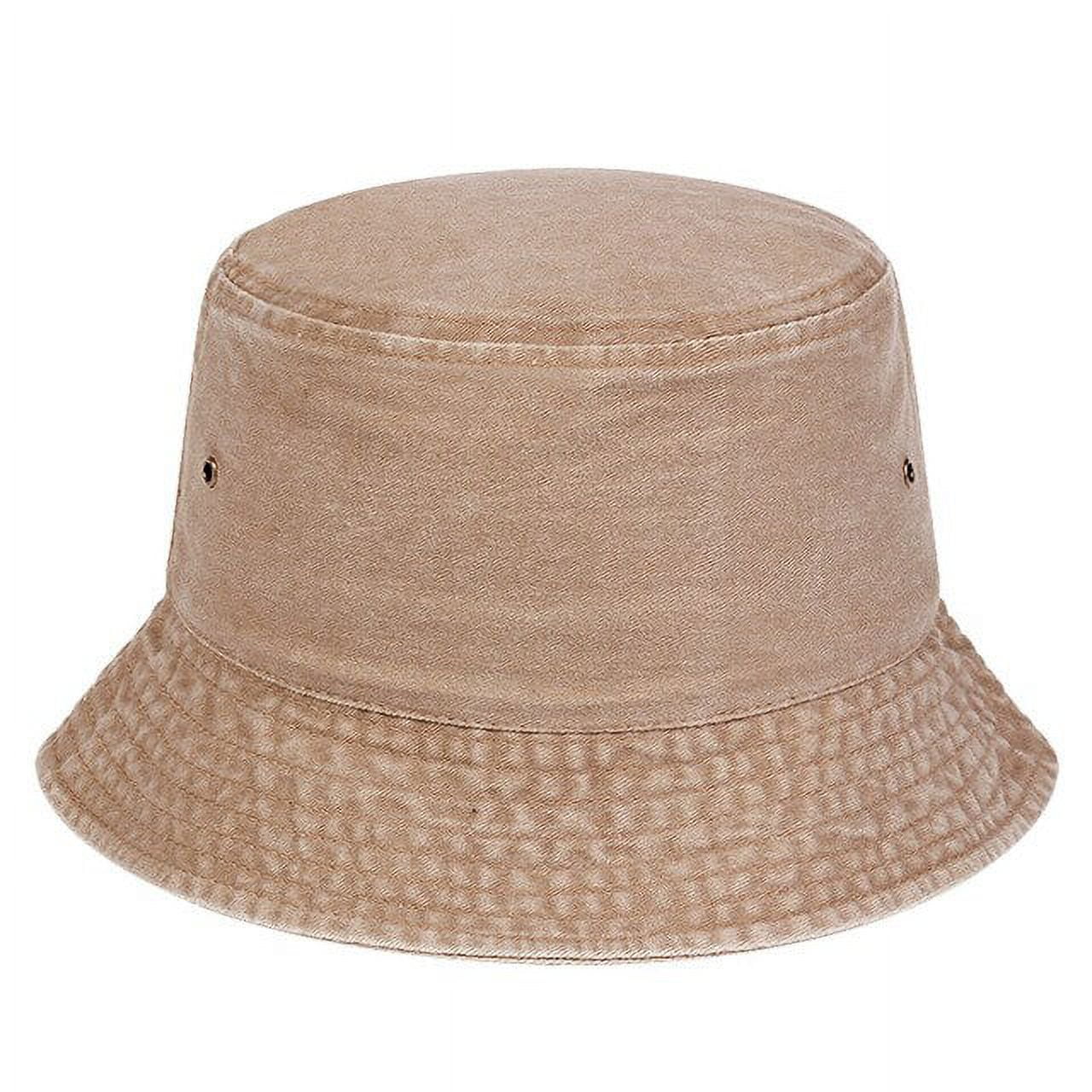 COCOpeaunt New Solid Cotton Washed Denim Bucket Hats Unisex Bob Folding ...