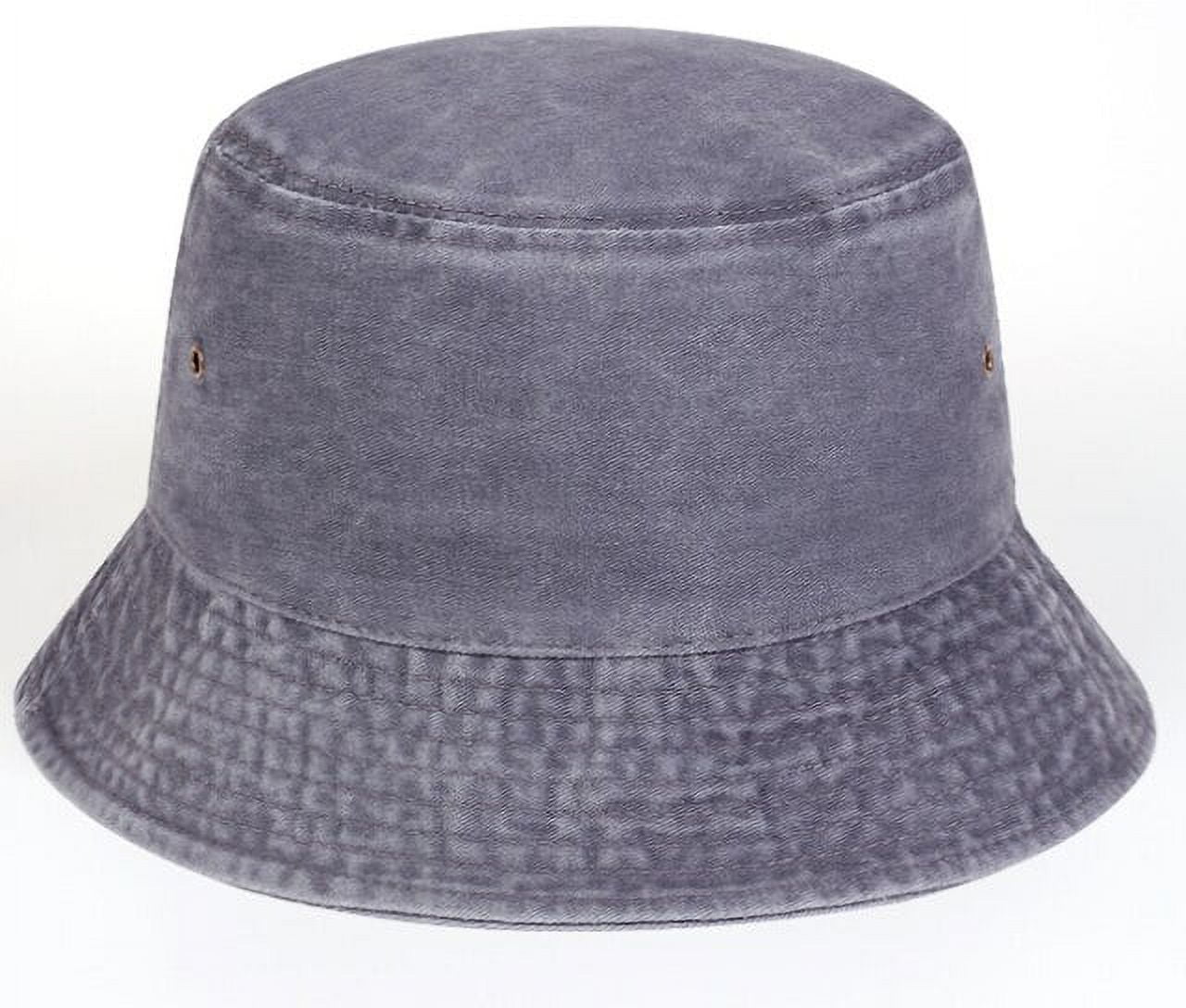 COCOpeaunt New Solid Cotton Washed Denim Bucket Hats Unisex Bob Folding ...