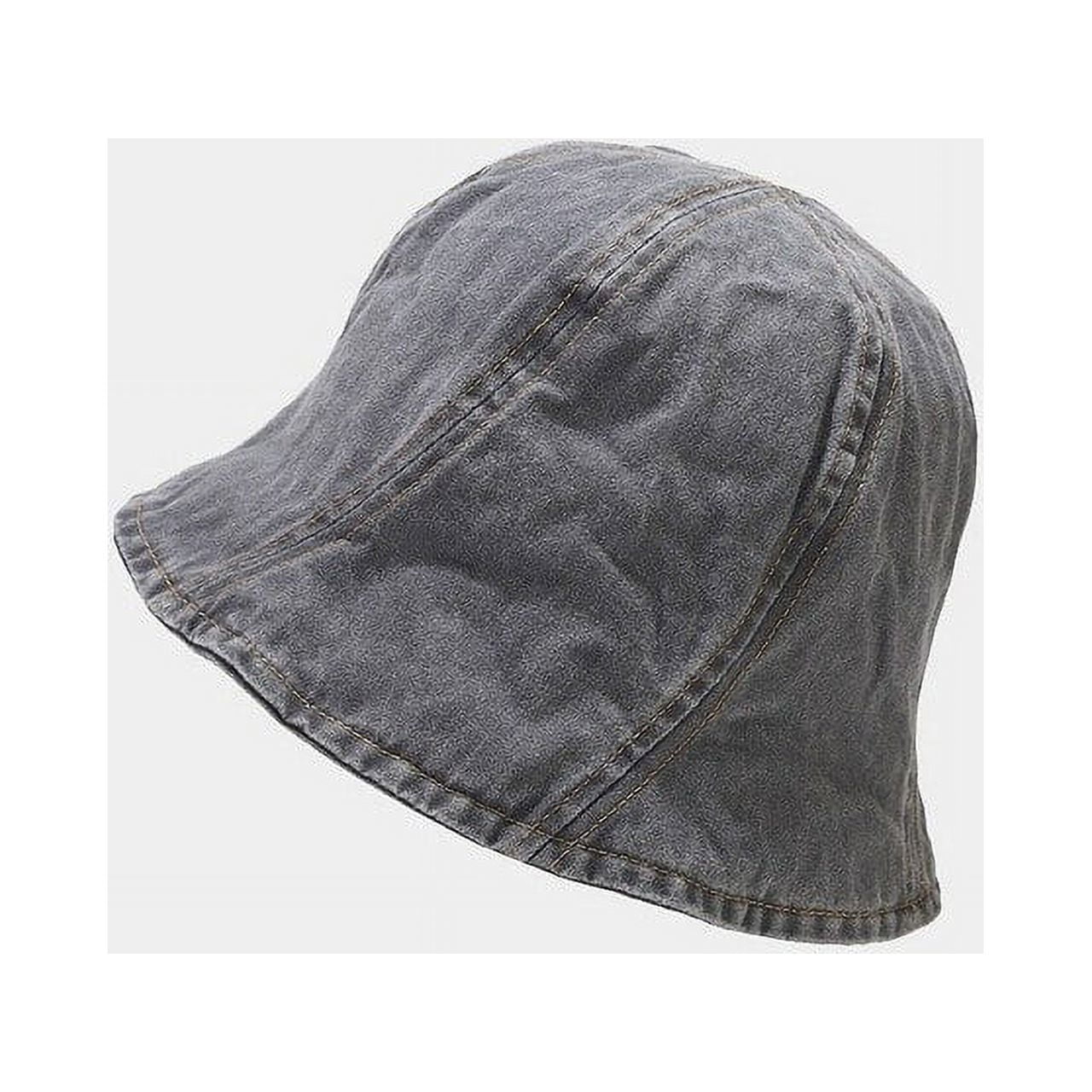 COCOpeaunt New Women Men Washed Denim Solid Vintag Bucket Hats Lady ...