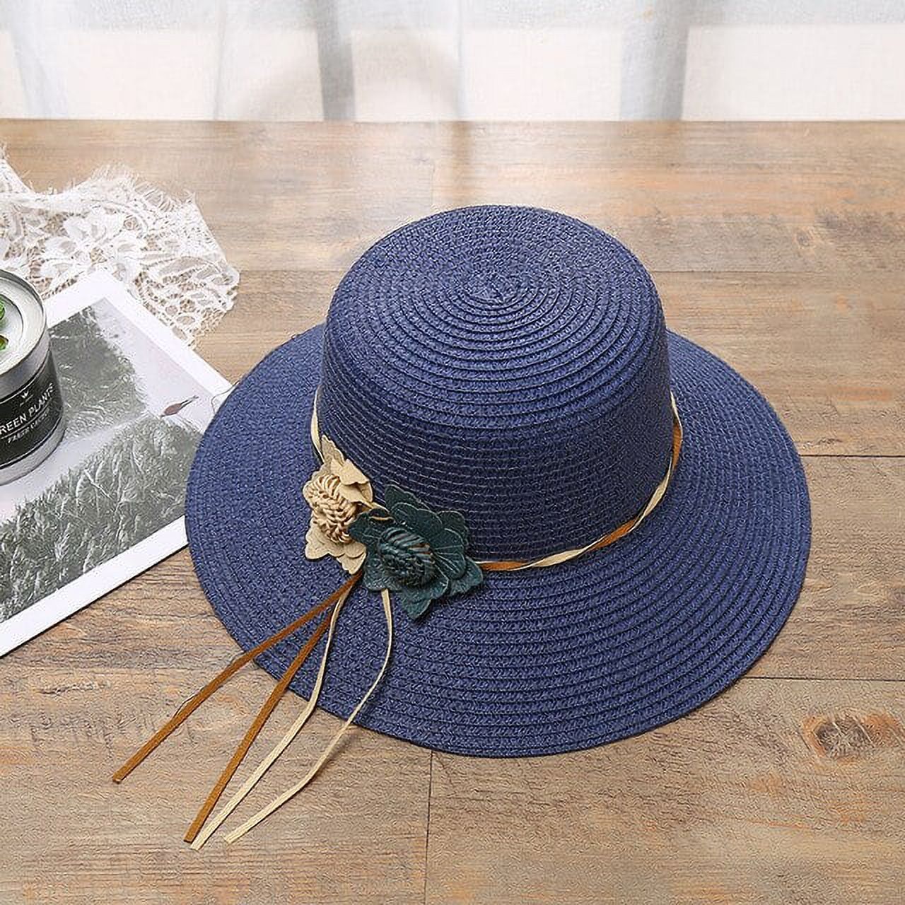 COCOpeaunt New Women Sun Hats for Wide Brim Straw Beach Side Cap Floppy ...