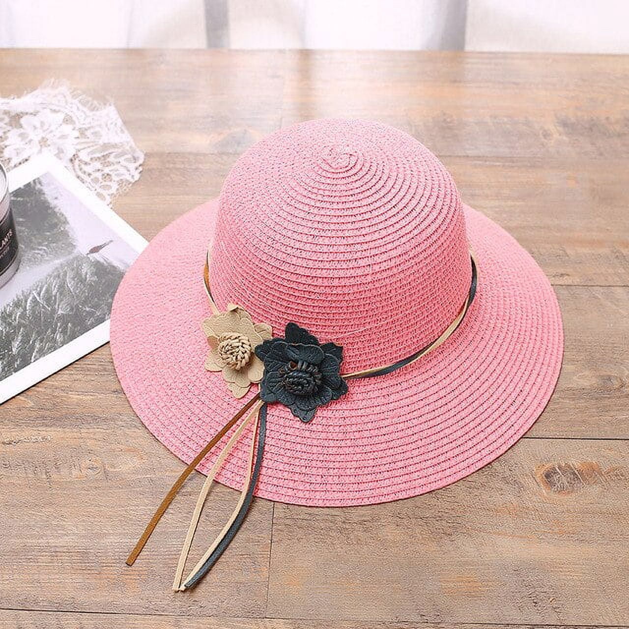COCOpeaunt New Women Sun Hats for Wide Brim Straw Beach Side Cap Floppy ...