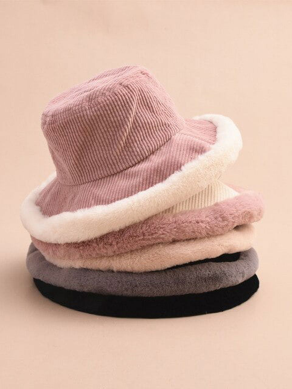 COCOpeaunt Solid Travel Winter Bucket Hats Women Corduroy Panama Hat ...