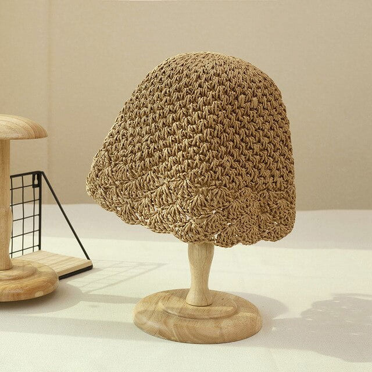 COCOpeaunt Summer Autumn Hats for Women Retro Hat Brim Hand-made Straw ...