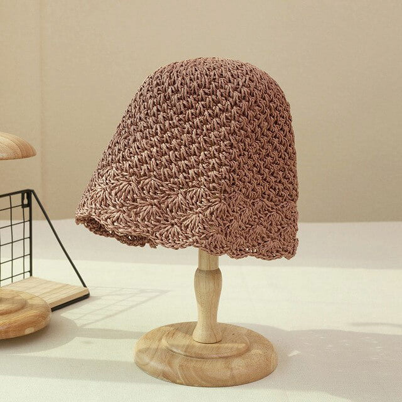COCOpeaunt Summer Autumn Hats for Women Retro Hat Brim Hand-made Straw ...
