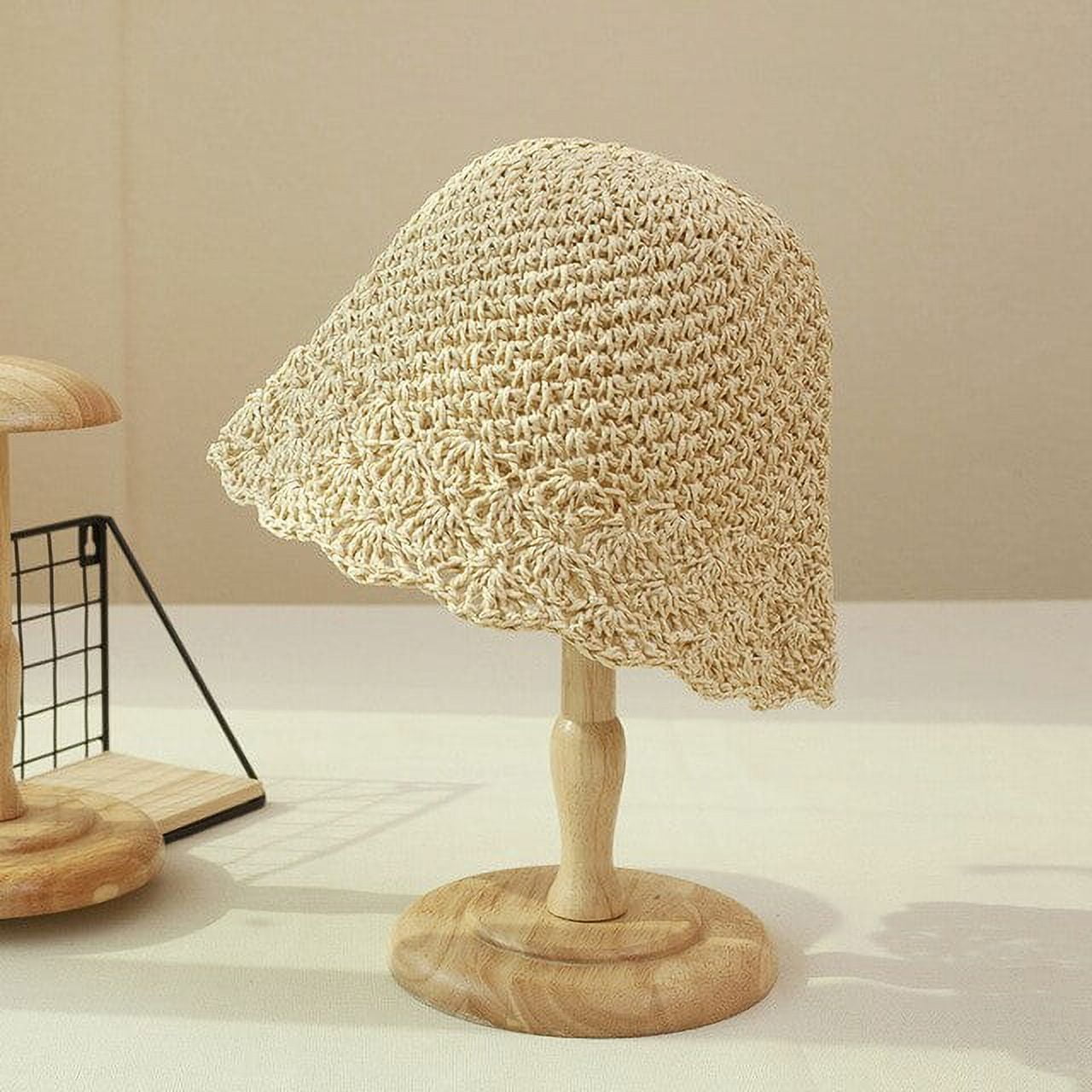 COCOpeaunt Summer Autumn Hats for Women Retro Hat Brim Hand-made Straw ...