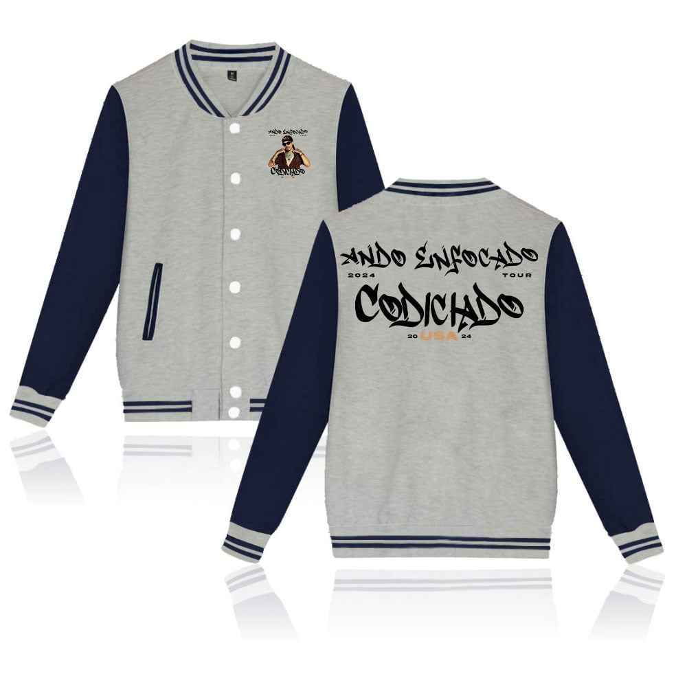 CODICIADO Ando Enfocado Tour 2024 Baseball Jacket HipHop Clothes Unisex ...
