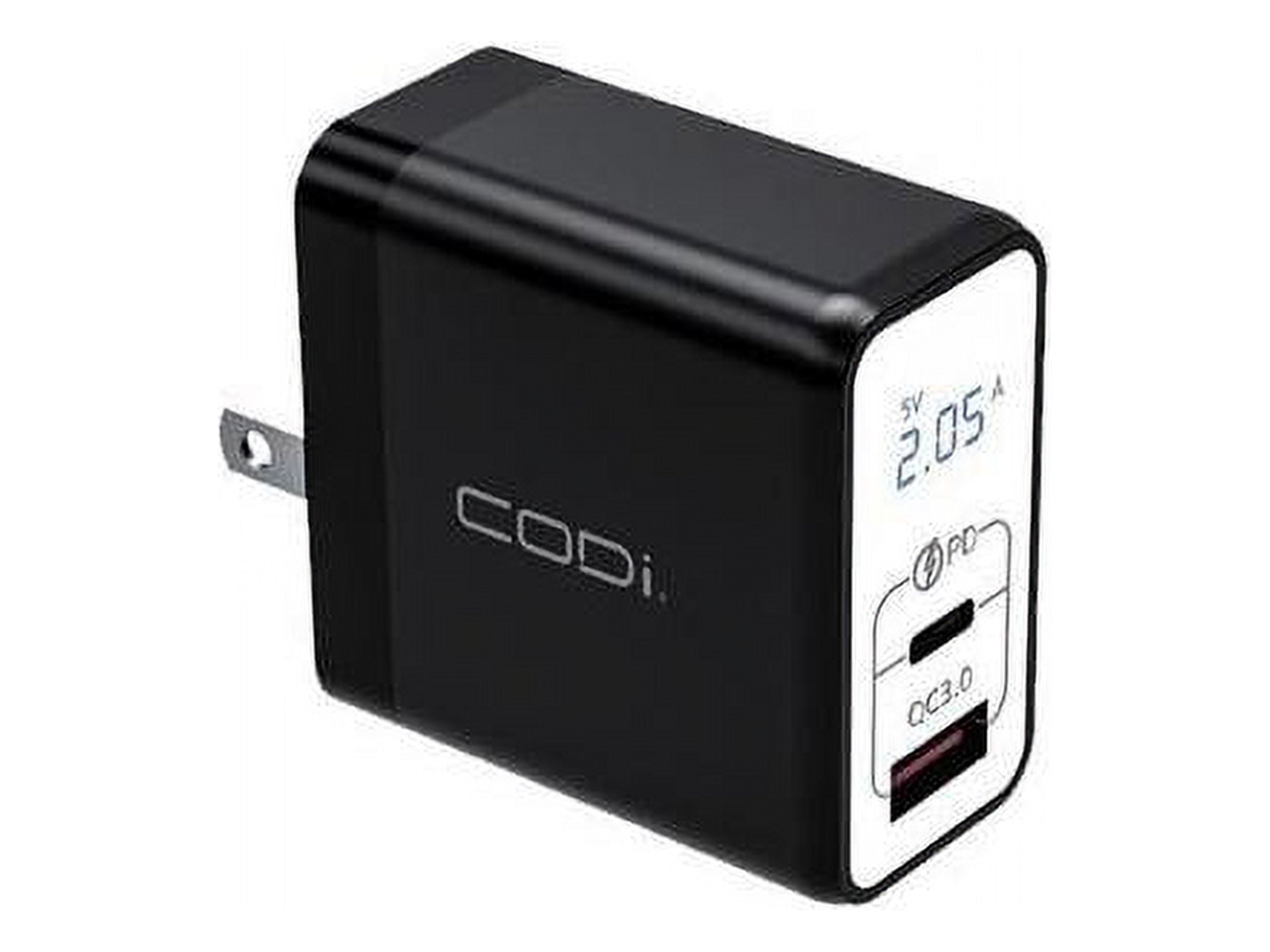 CODi Dual Port 30W Wall Charger/AC Adapter (USB-C, USB-A Outputs) - 30W ...