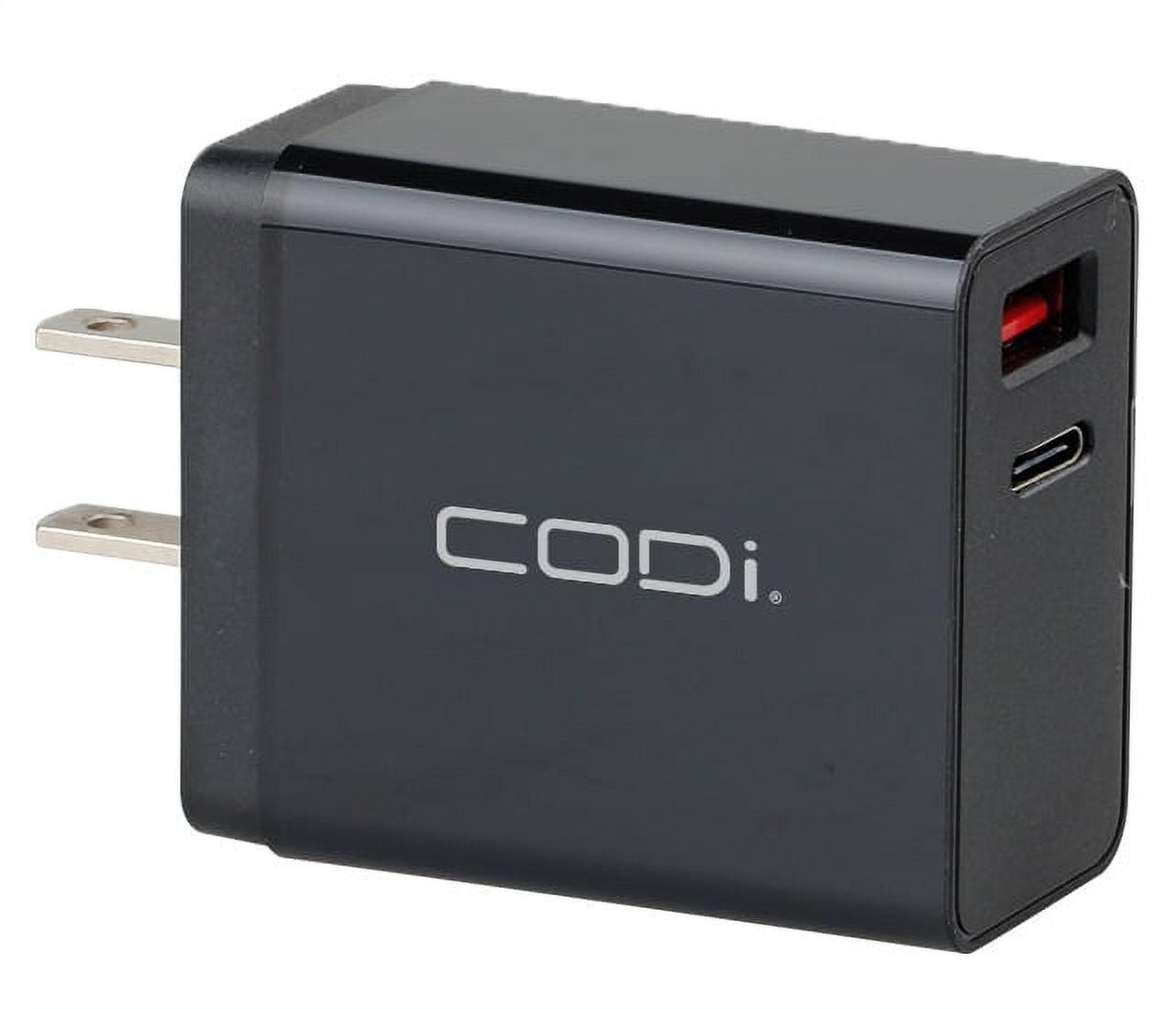 CODi Dual Wall Charger w/ USB-C and USB-A Outputs QC 3.0 + PD 18W ...