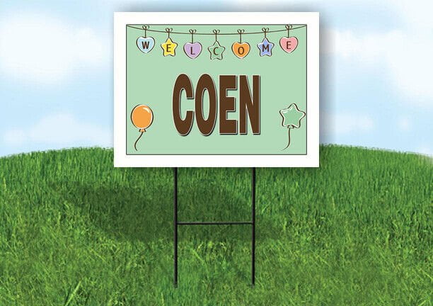 COEN WELCOME BABY GREEN 18 in x 24 in Yard Sign Road Sign with Stand ...