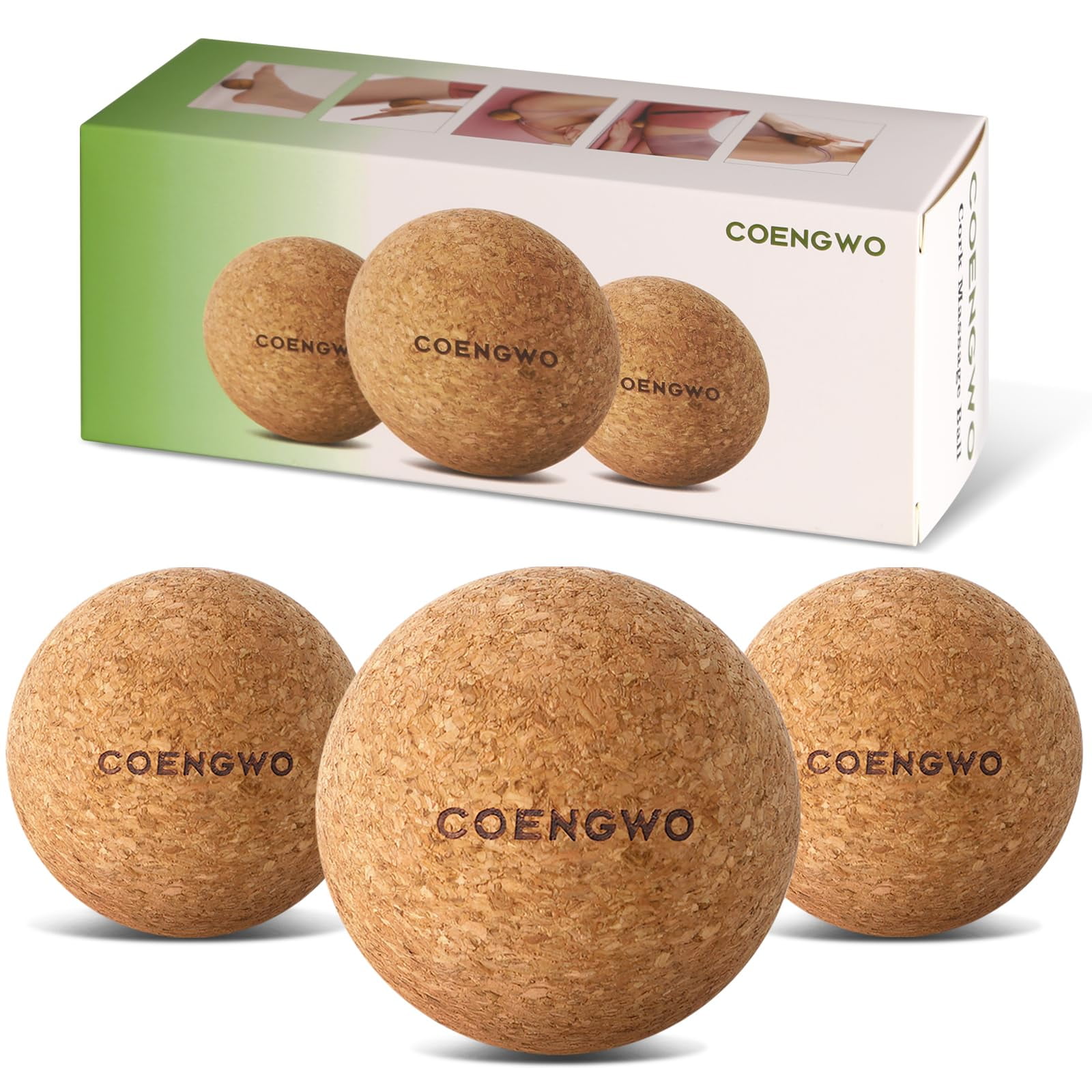 COENGWO Cork Balls for Massage HYZ01 - Yoga Therapy Cork Tennis Ball ...