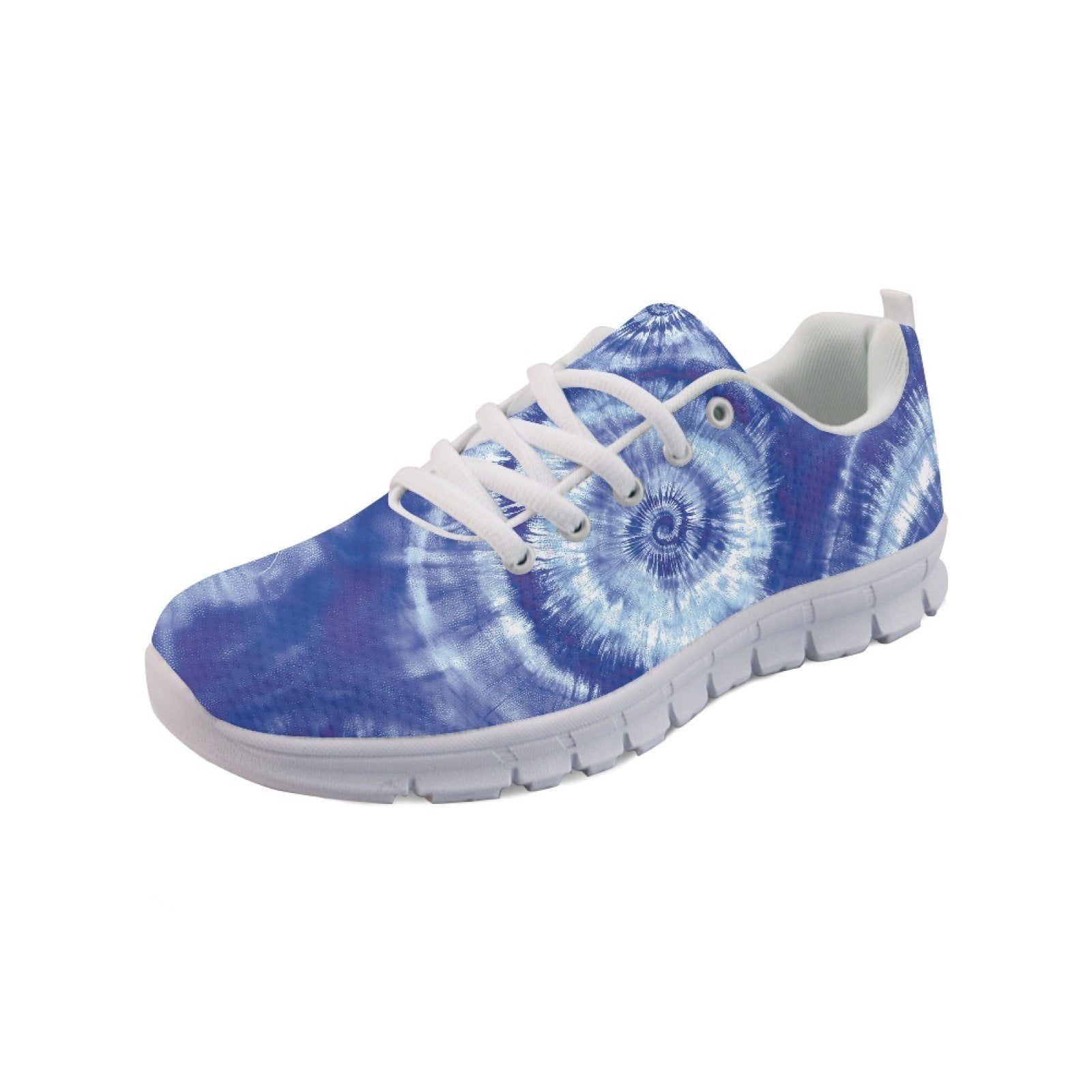 COEQINE Blue Tie-dye Women Sneakers Running Walking Shoes White Sole ...
