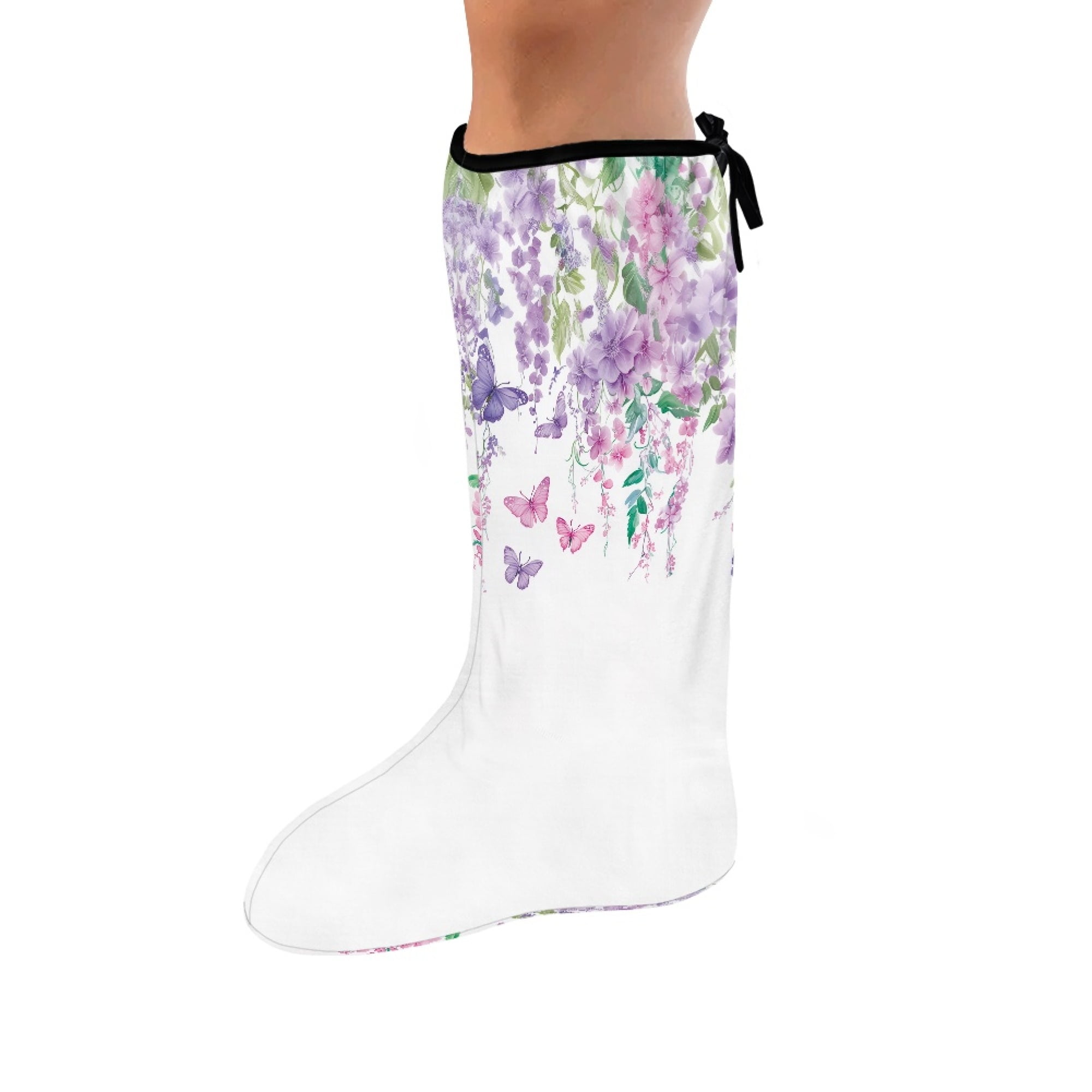 COEQINE Butterfly Leg Cast Cover 2 PCS Purple Flower Foot Cast Cover ...