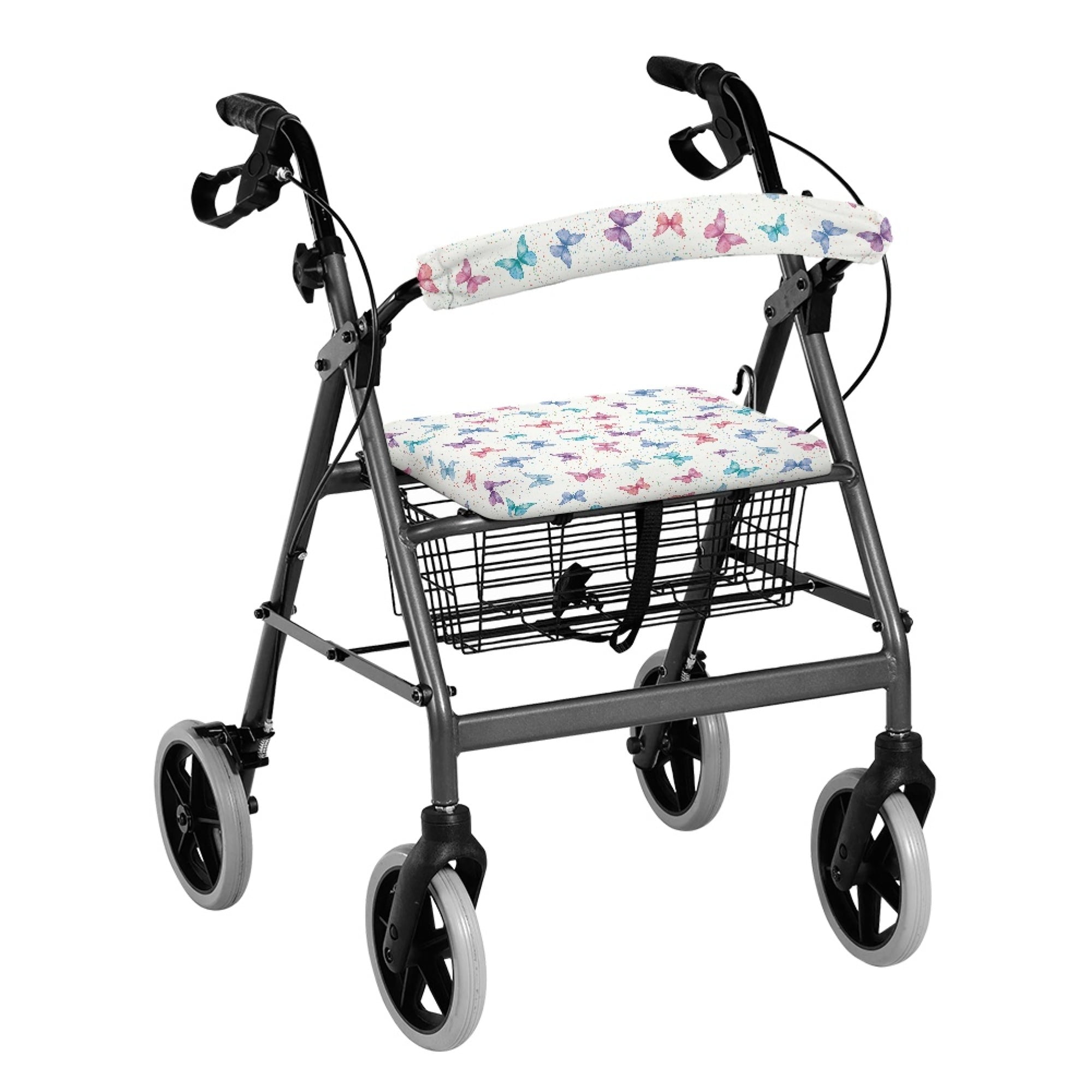 COEQINE Butterfly Rollator Walker Seat and Backrest Rollbar Covers Set ...