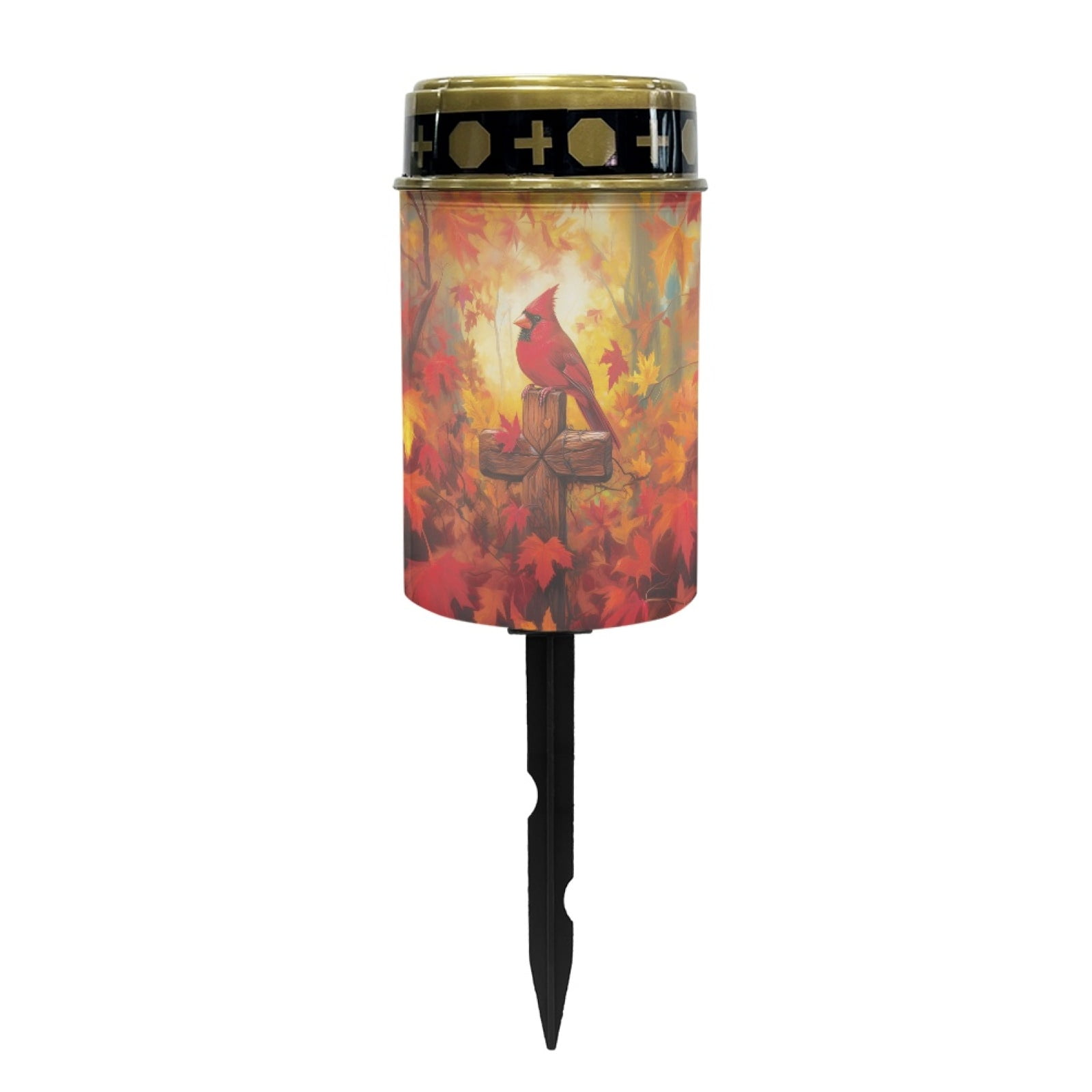 COEQINE Cardinal Cross Maple Leaf Solar Outdoor Lights Solar Grave ...