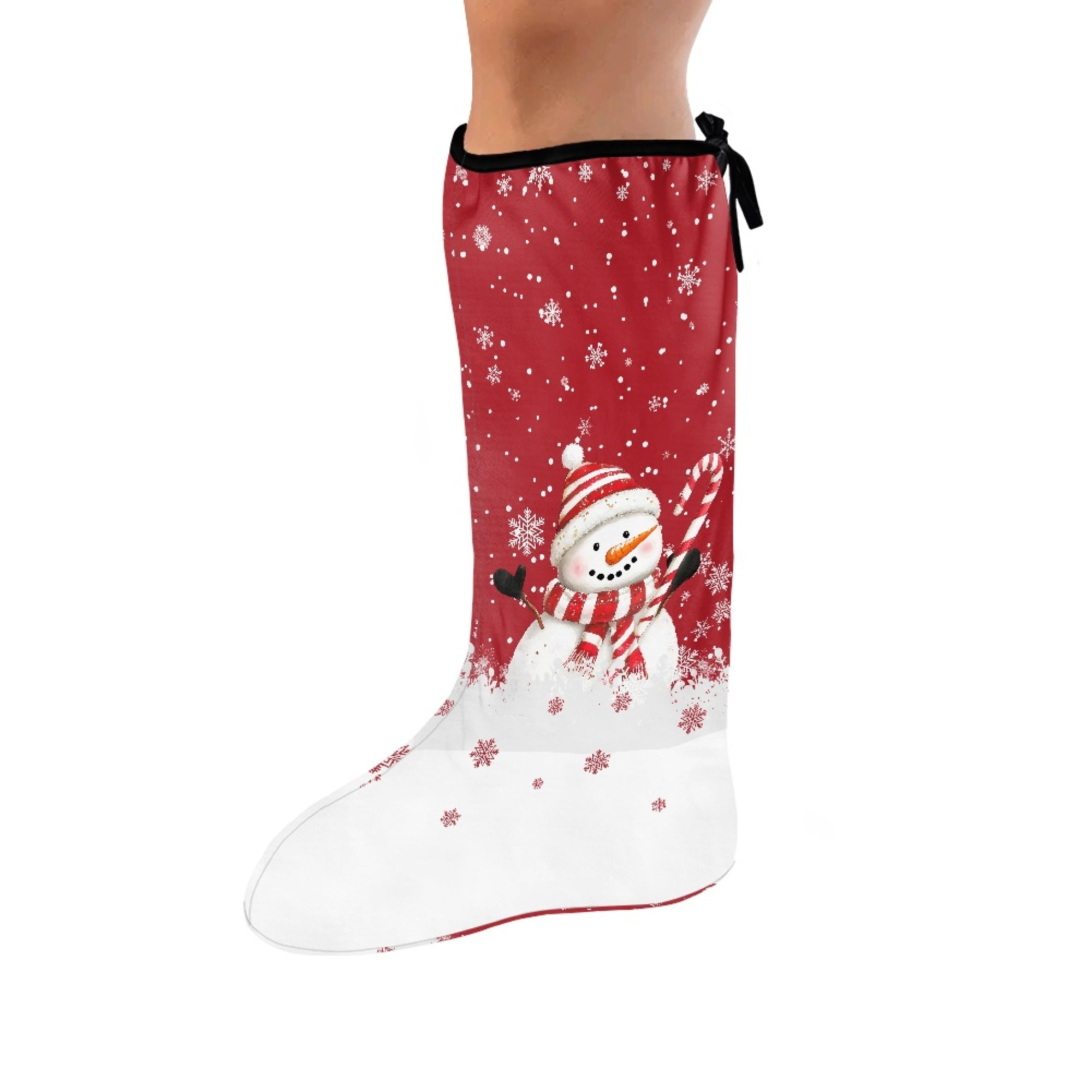COEQINE Christmas Snowman Leg Cast Cover Size L Below The Knee Leg Cast ...