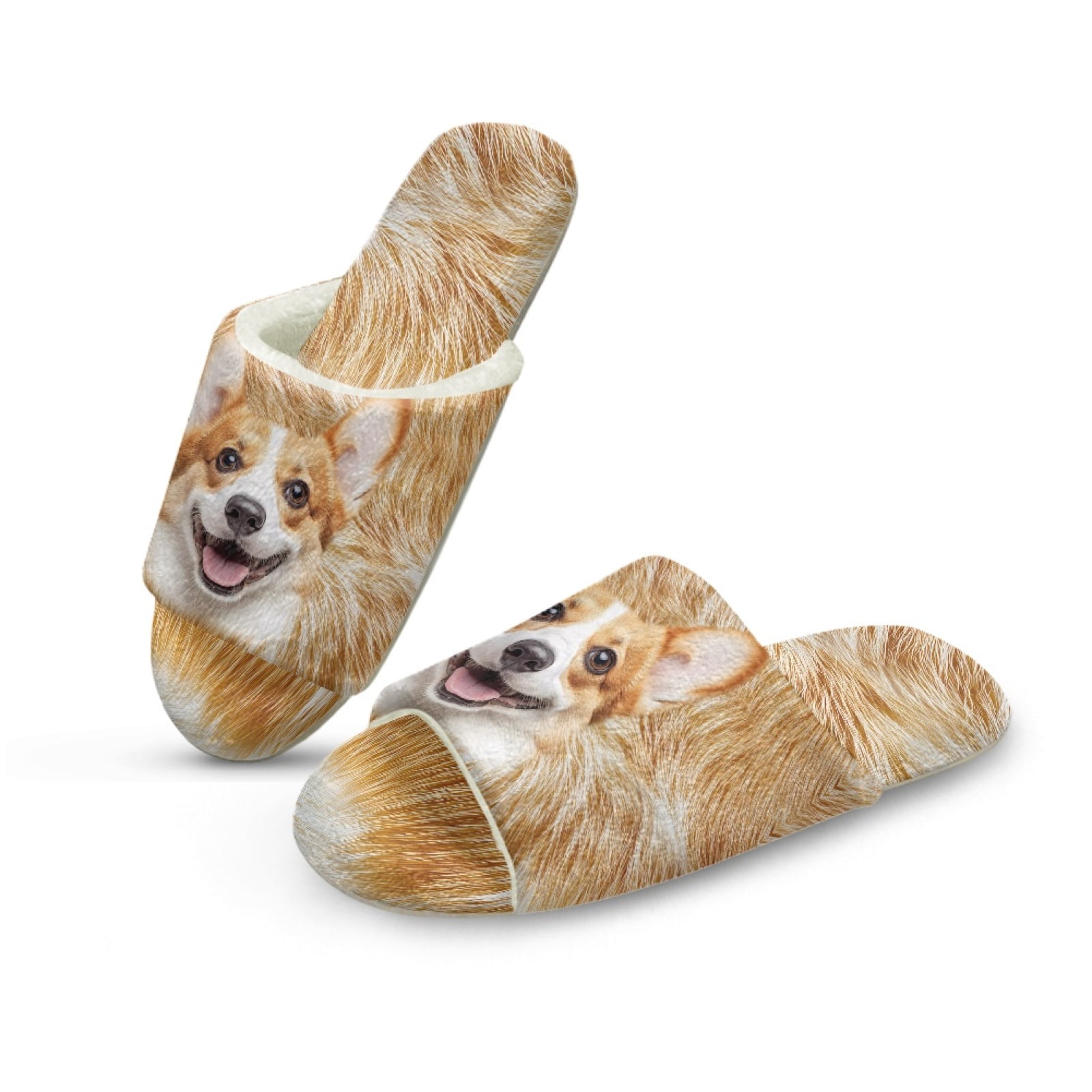 COEQINE Corgi Womens Warm Slippers Open Toe, Quiet Slippers for ...