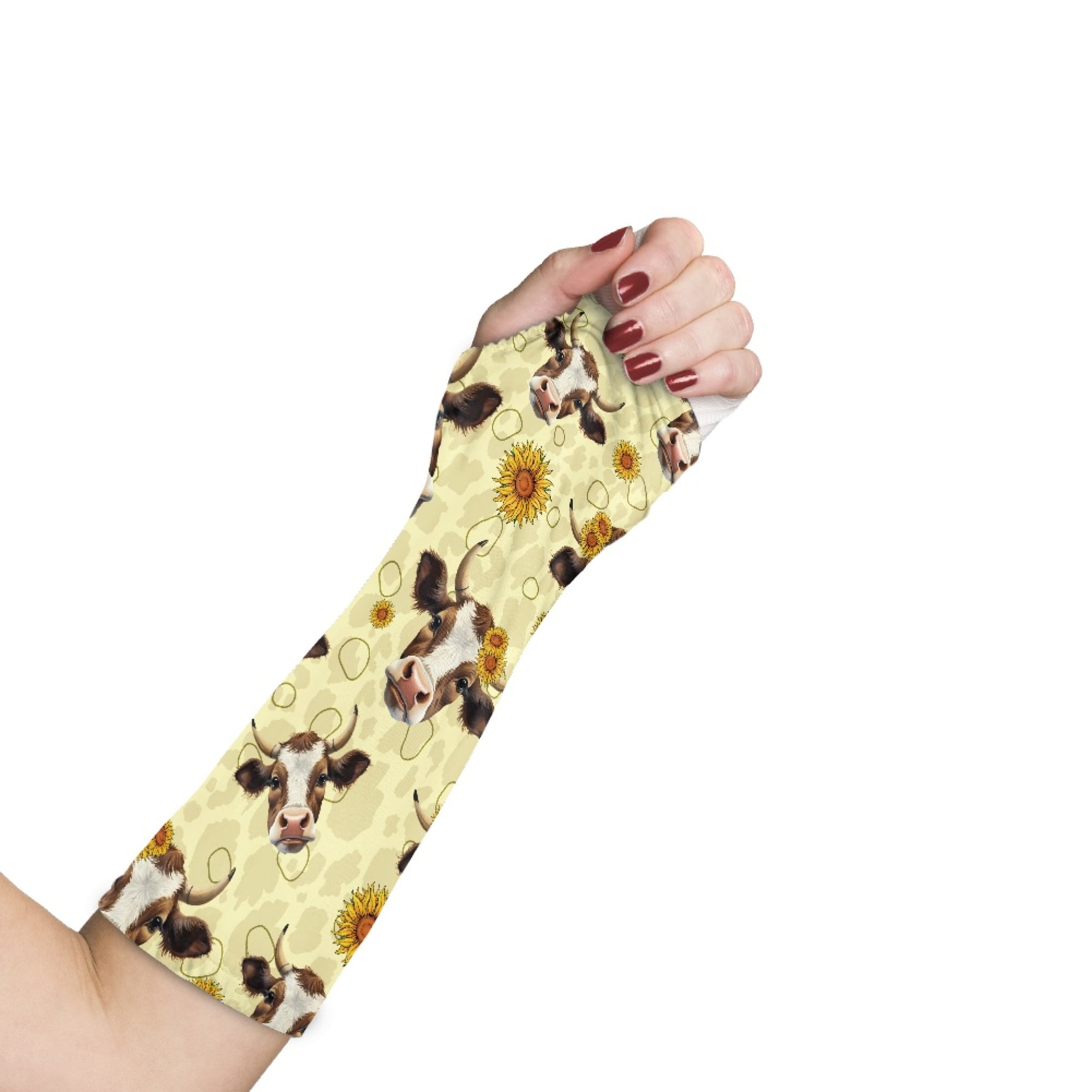 COEQINE Cow Sunflower Arm Cast Covers Cow Print Short Arm Cast Cover ...