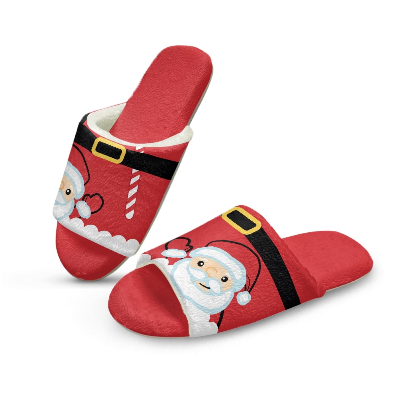 COEQINE Cute Santa Claus Open Toe House Slippers for Women, Christmas ...