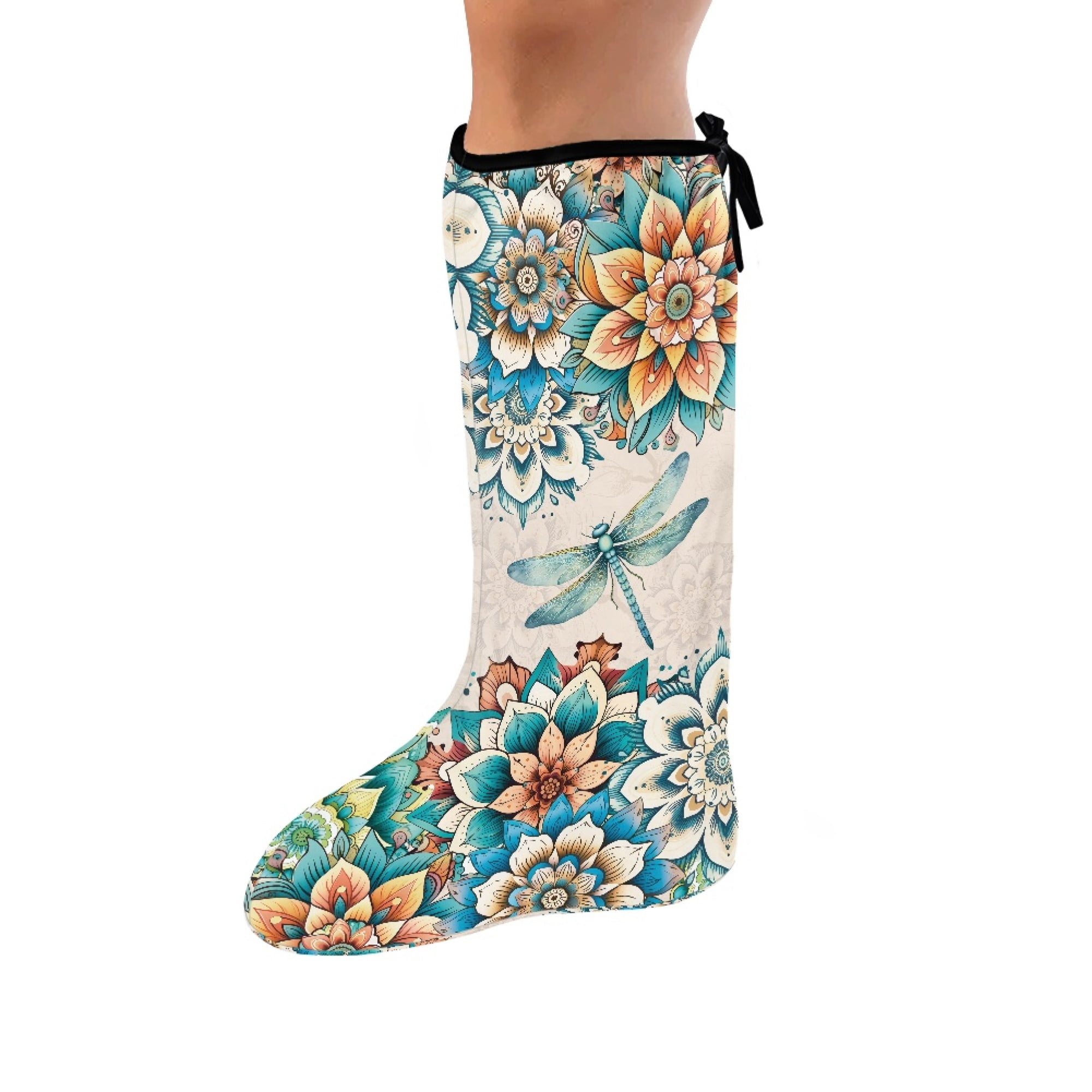 COEQINE Dragonfly Leg Cast Cover 2 Piece Boho Mandala Fashionable Leg ...