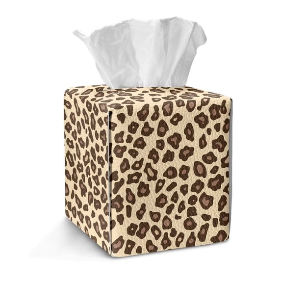 COEQINE Facial Tissue Box Holder PU Leather Creative Cube Tissue Holder ...