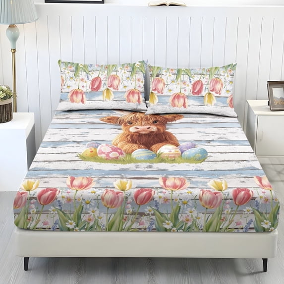 COEQINE Full Sheet Set 3 Pieces Bed Sheets Set, Soft Breathable Easy ...