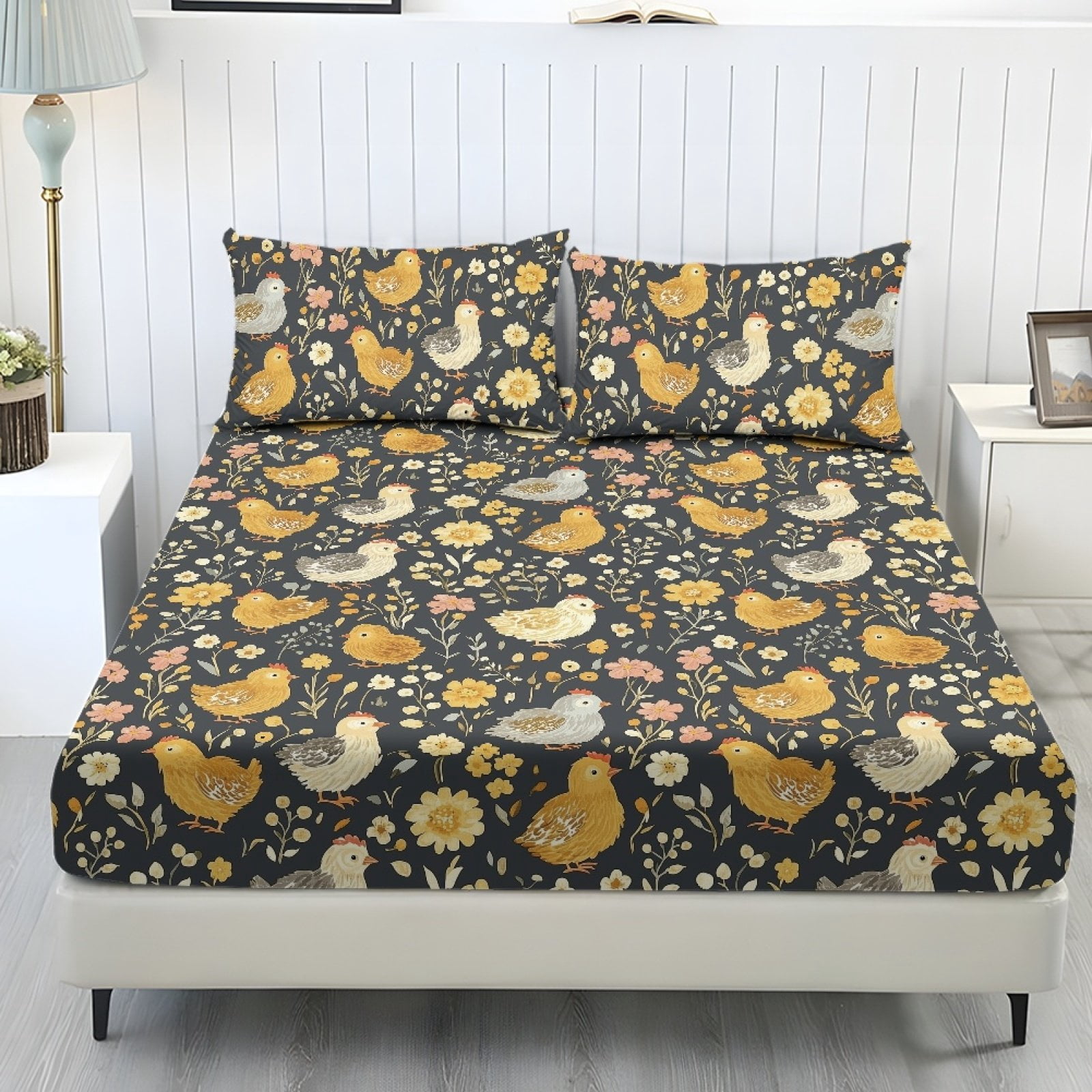 COEQINE Full Sheet Set Soft Fade Resistant 3 Pieces Bed Sheets Set All ...