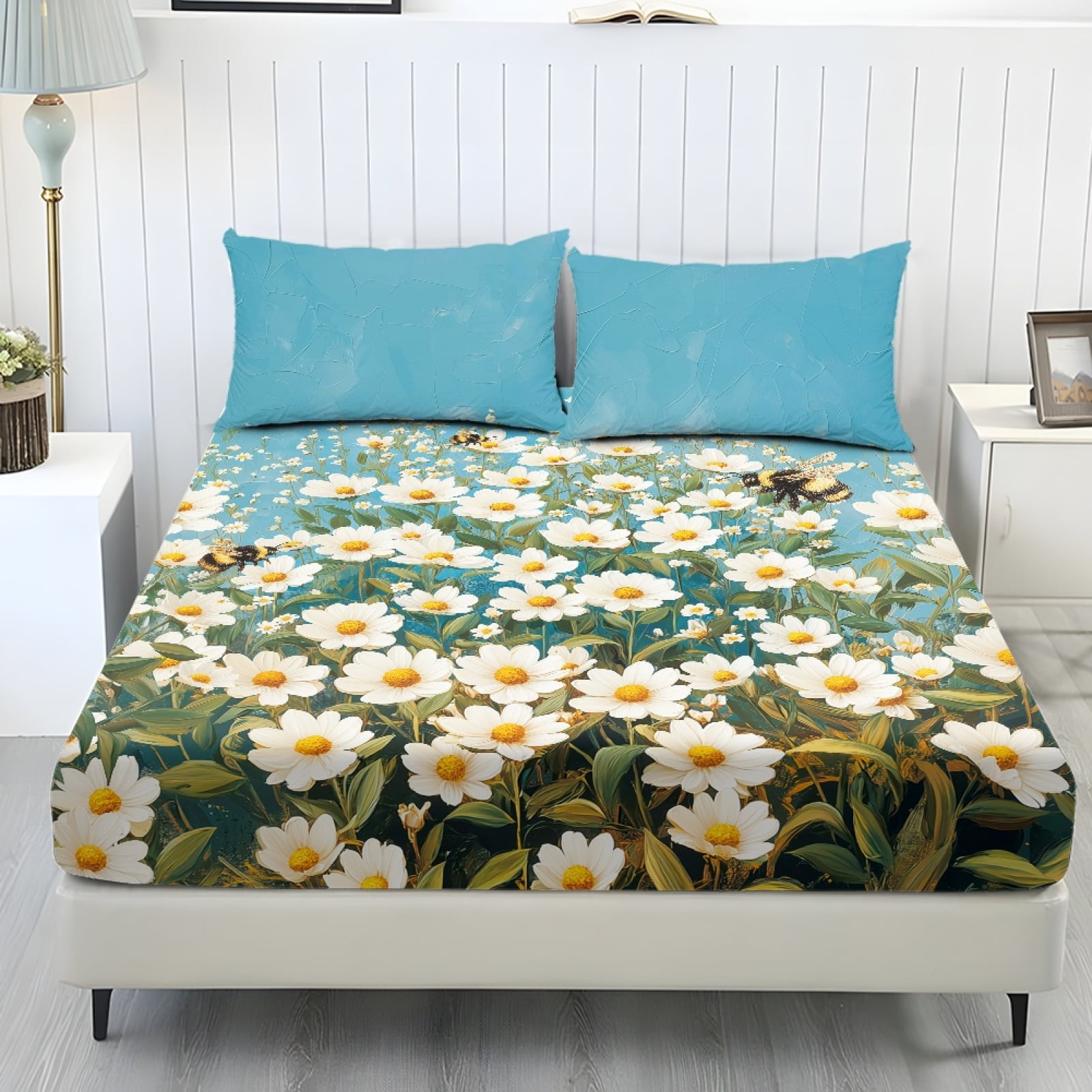 COEQINE Full Size Sheet Comfy Bedding Fitted Sheet Non-Slip Snug Fit ...