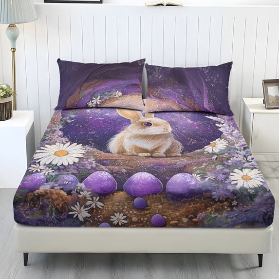 COEQINE Full Size Sheet Comfy Bedding Fitted Sheet Non-Slip Snug Fit ...